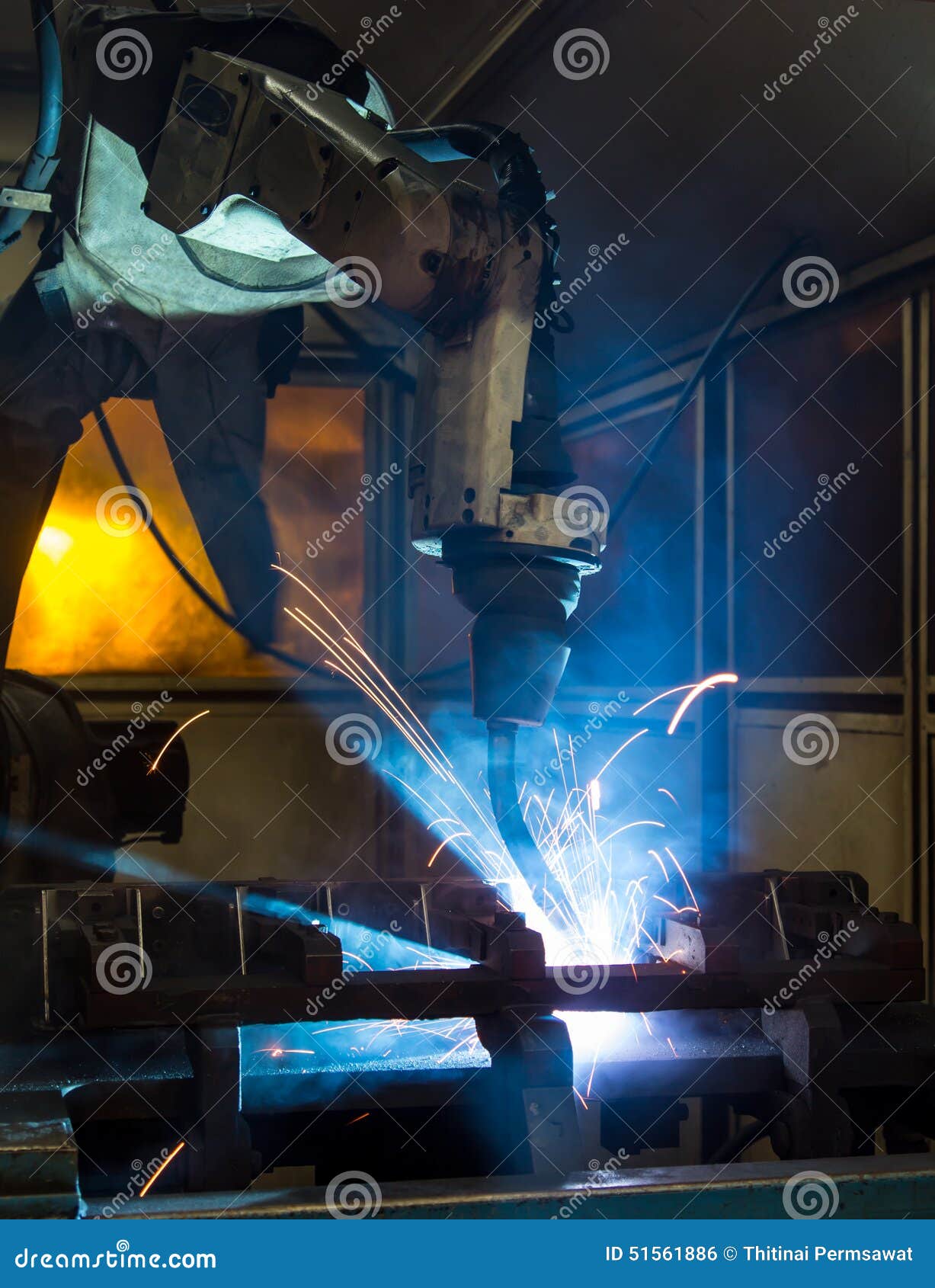 Robots Welding in a Car Factory Stock Photo - Image of heavy, movement ...