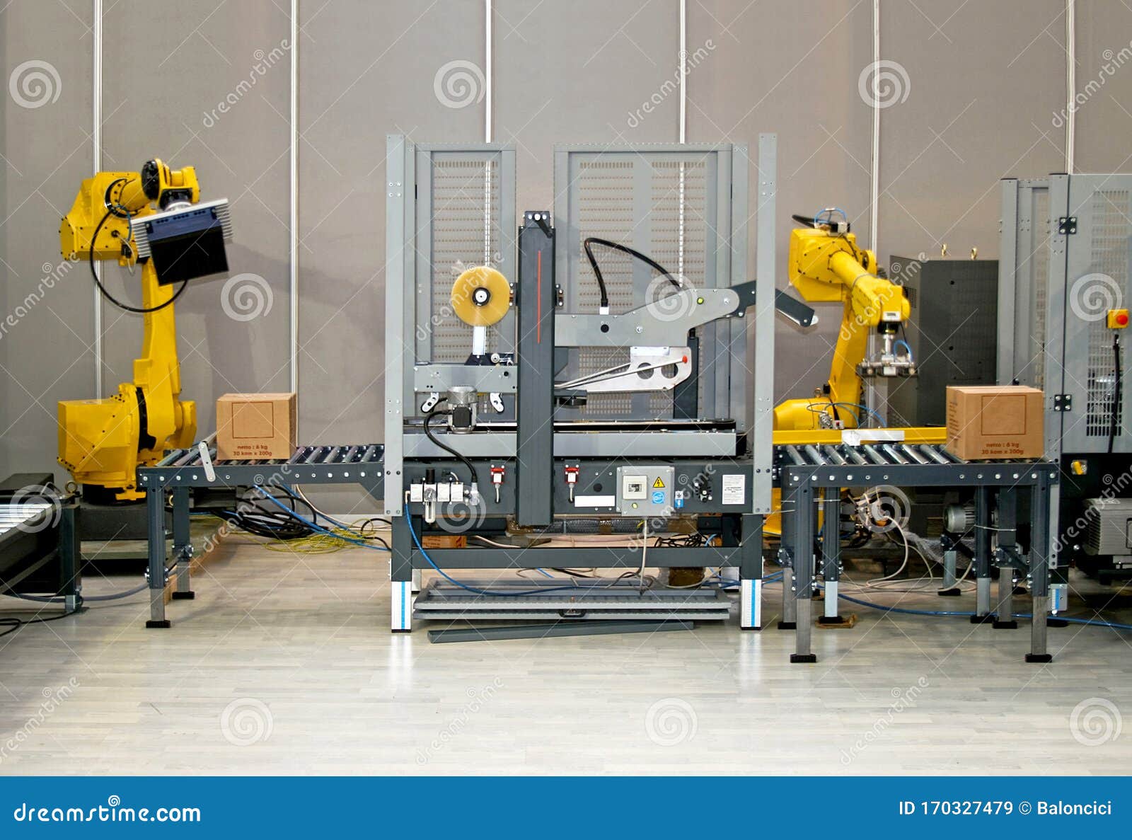 Robots at work stock image. Image of simultaneous, industry - 170327479