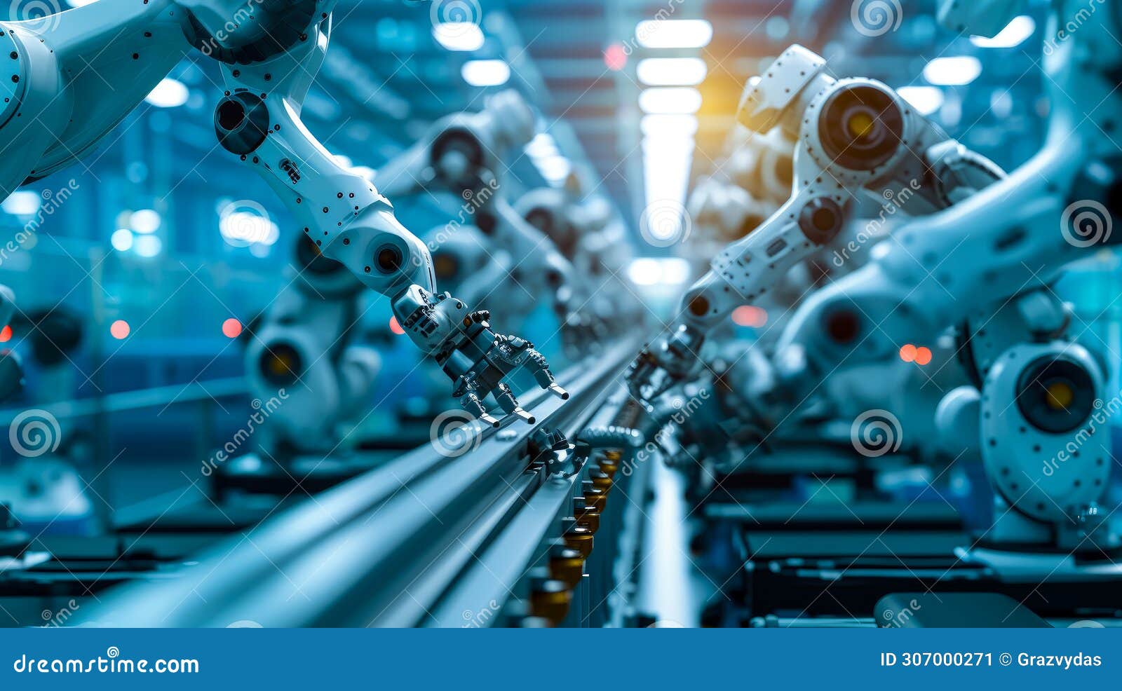 Robots Working on a Segment of the Assembly Line, Showcasing the ...