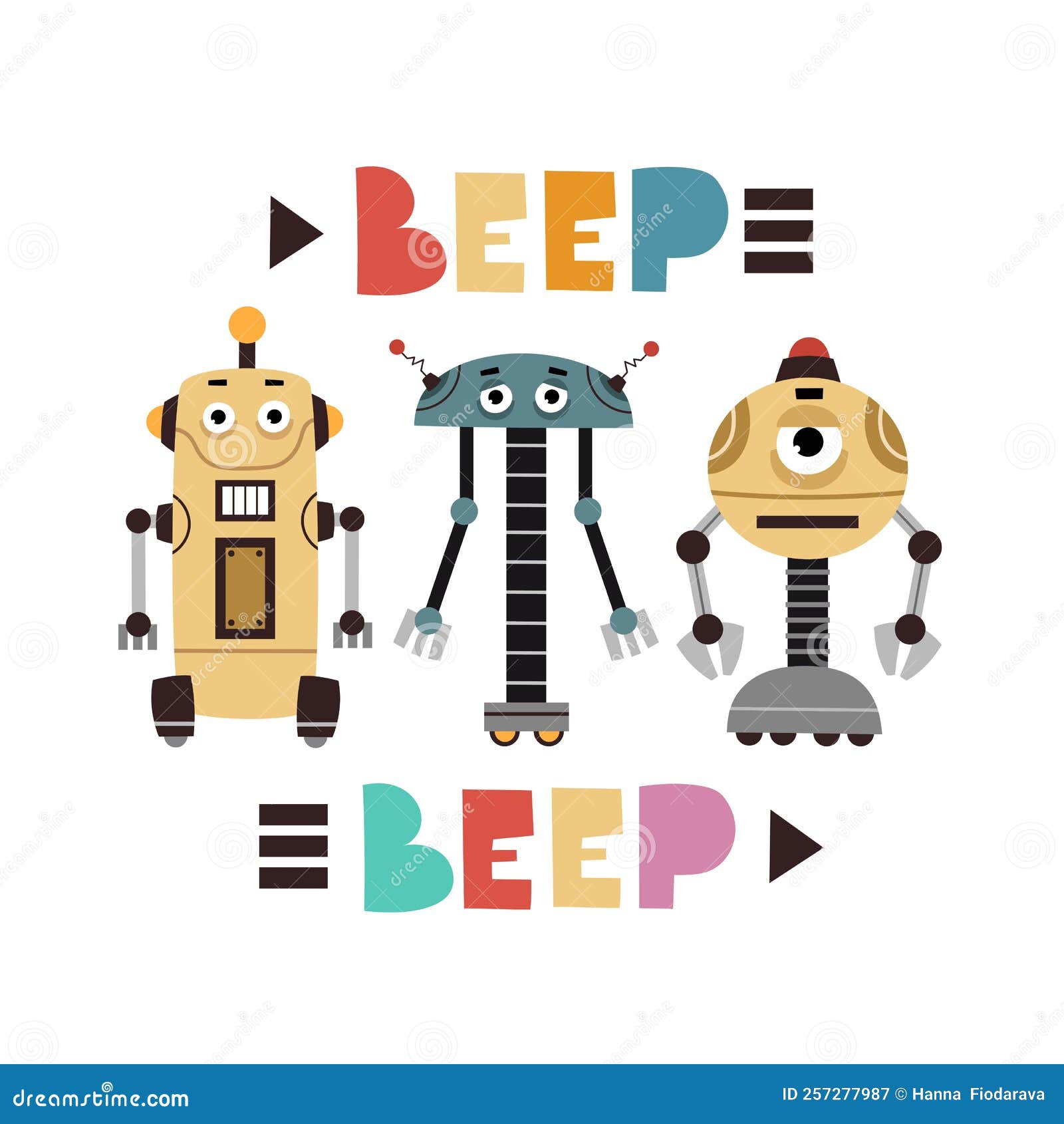 Beep Beep Print With Cute Rabbit And Fox Driving The Red Car. Funny ...