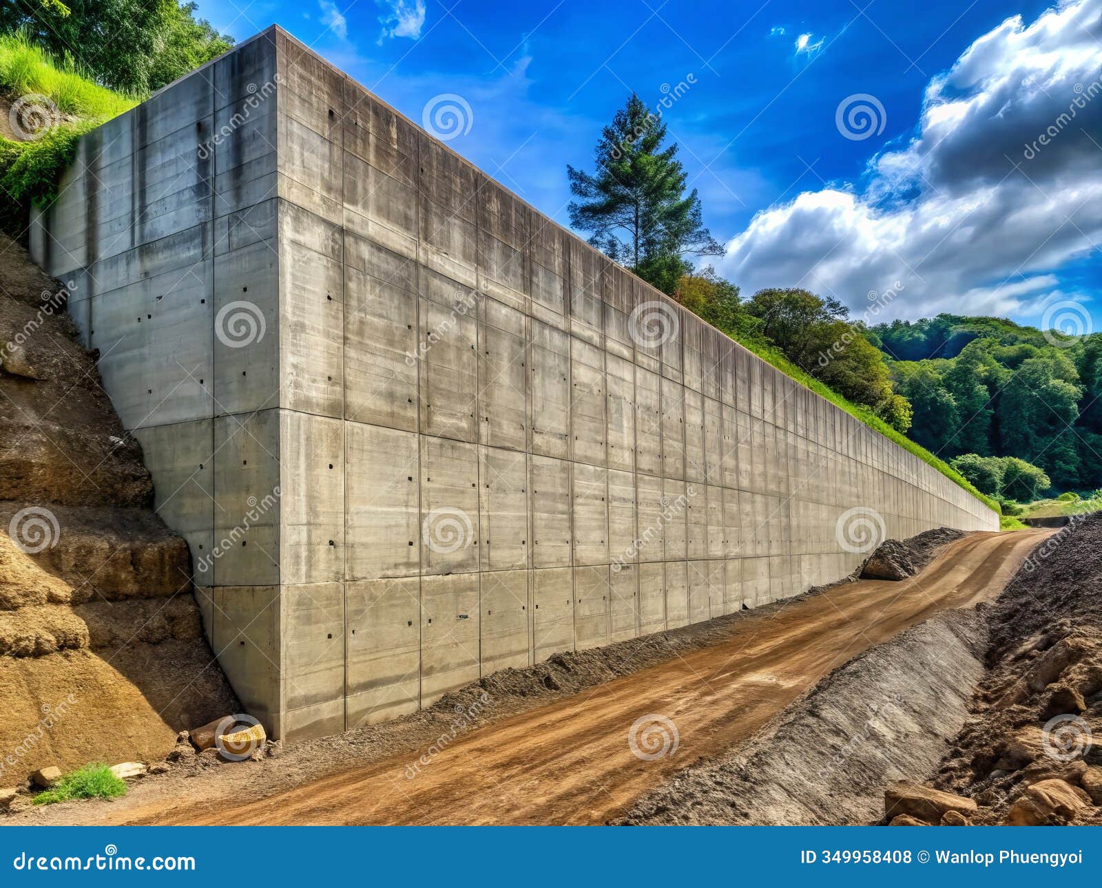 Robust Concrete Retaining Wall Holds Back Lush Landscape: a Stunning ...