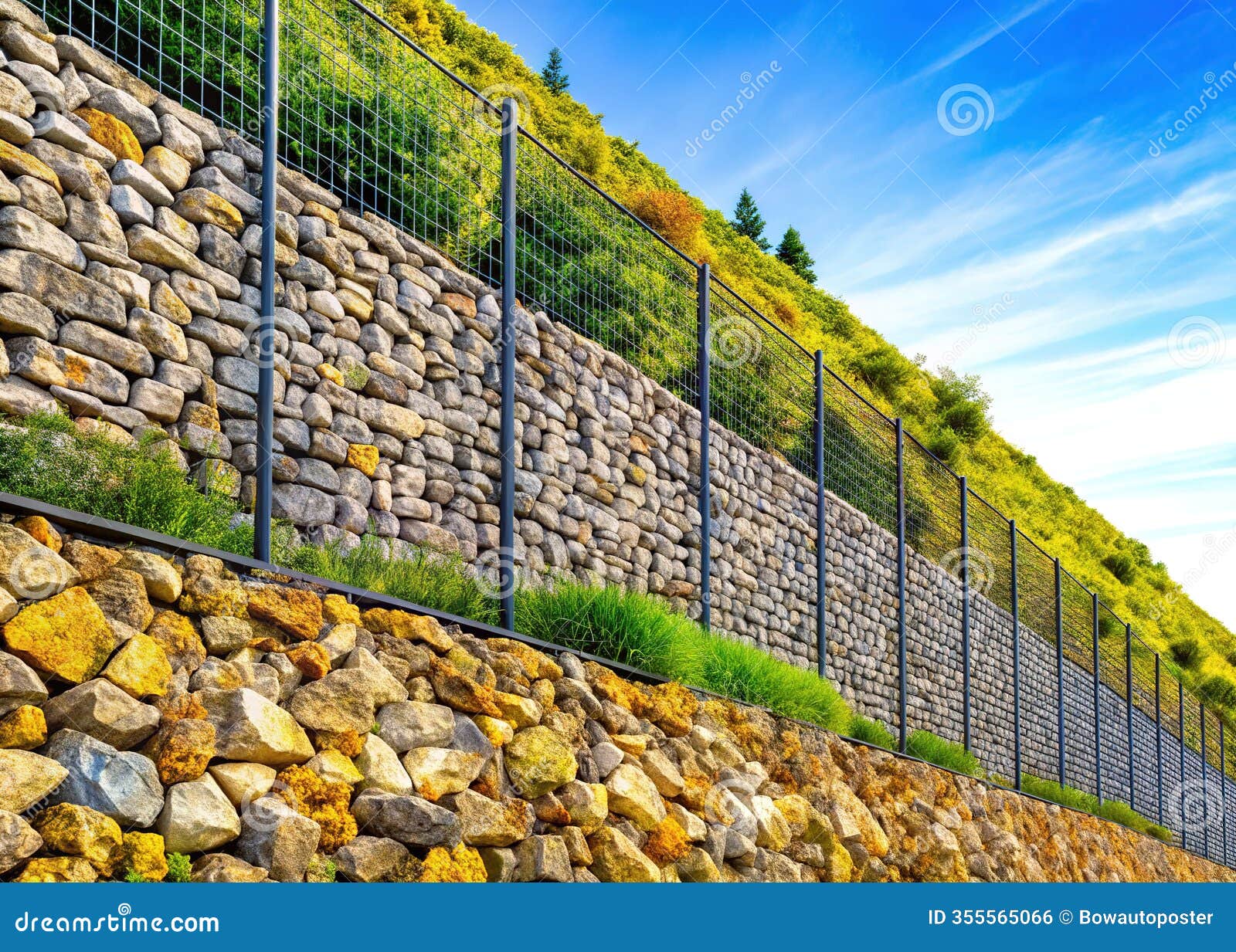 Slope Stabilization By Vegetation Planting Of Shrubs. So That The ...