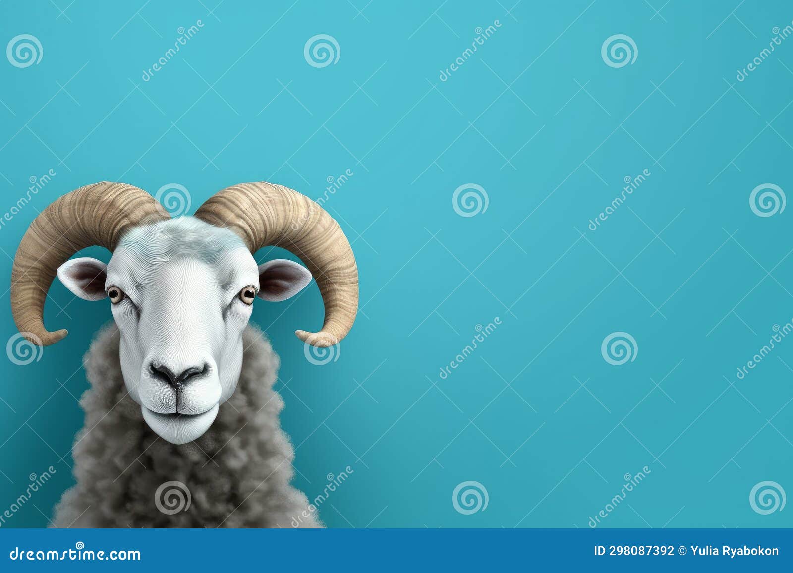 Robust Head Cute Ram Nature. Generate Ai Stock Photo - Image of ...