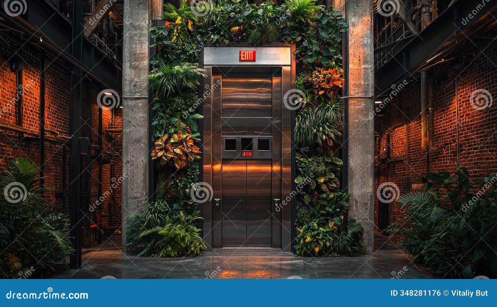 Robust Industrial Loft Elevator Stands Spacious Urban Warehouse ...