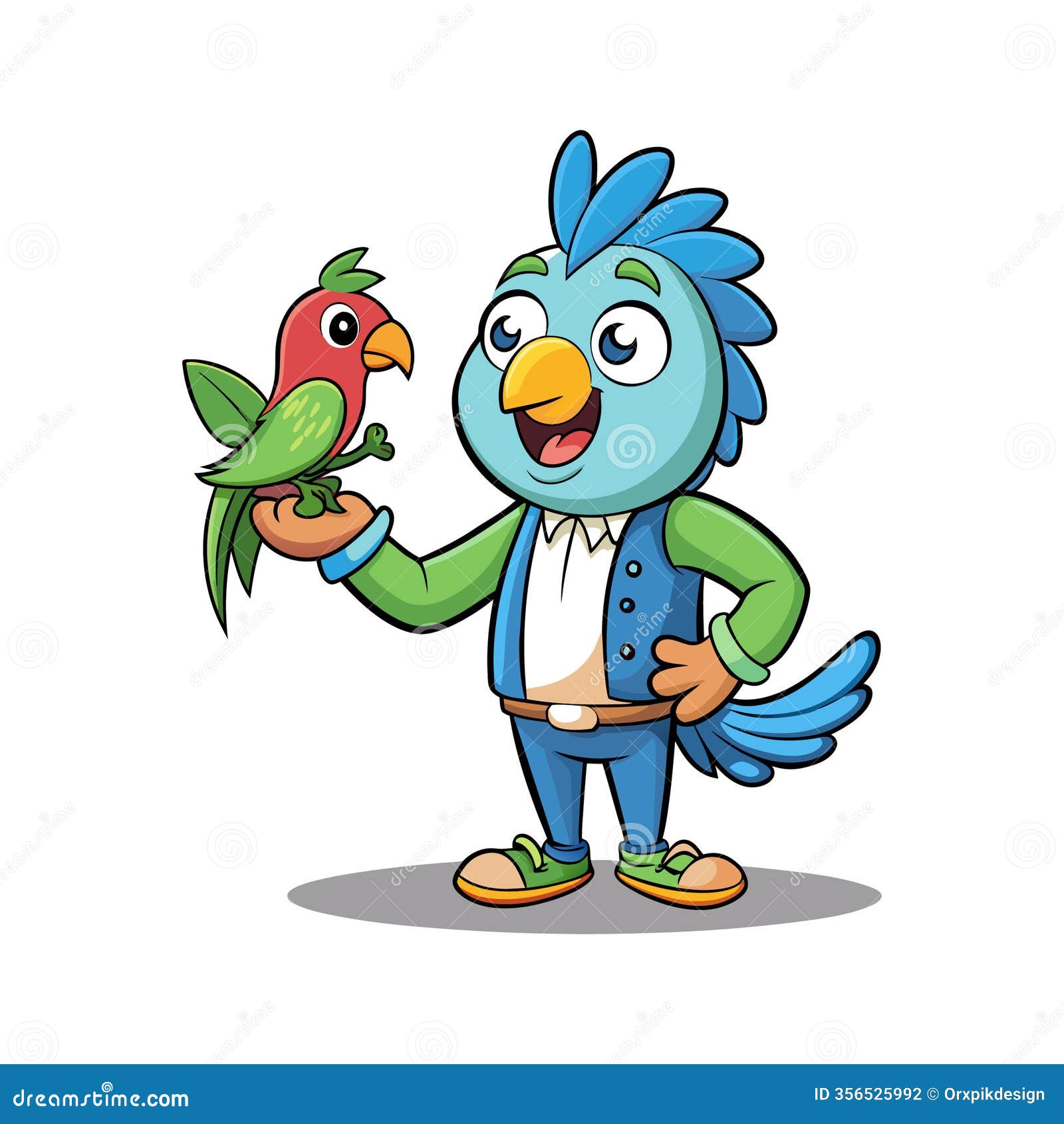 Robust Parrot in Action Artwork Stock Vector - Illustration of cute ...