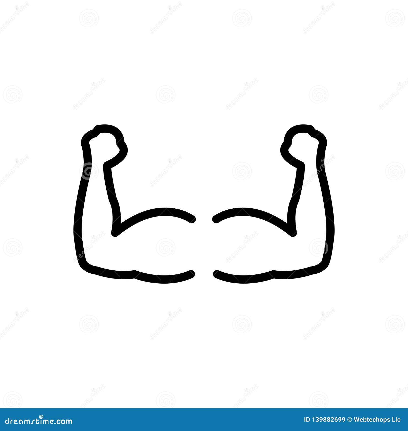 Black Line Icon for Robust, Strong and Solid Stock Vector ...