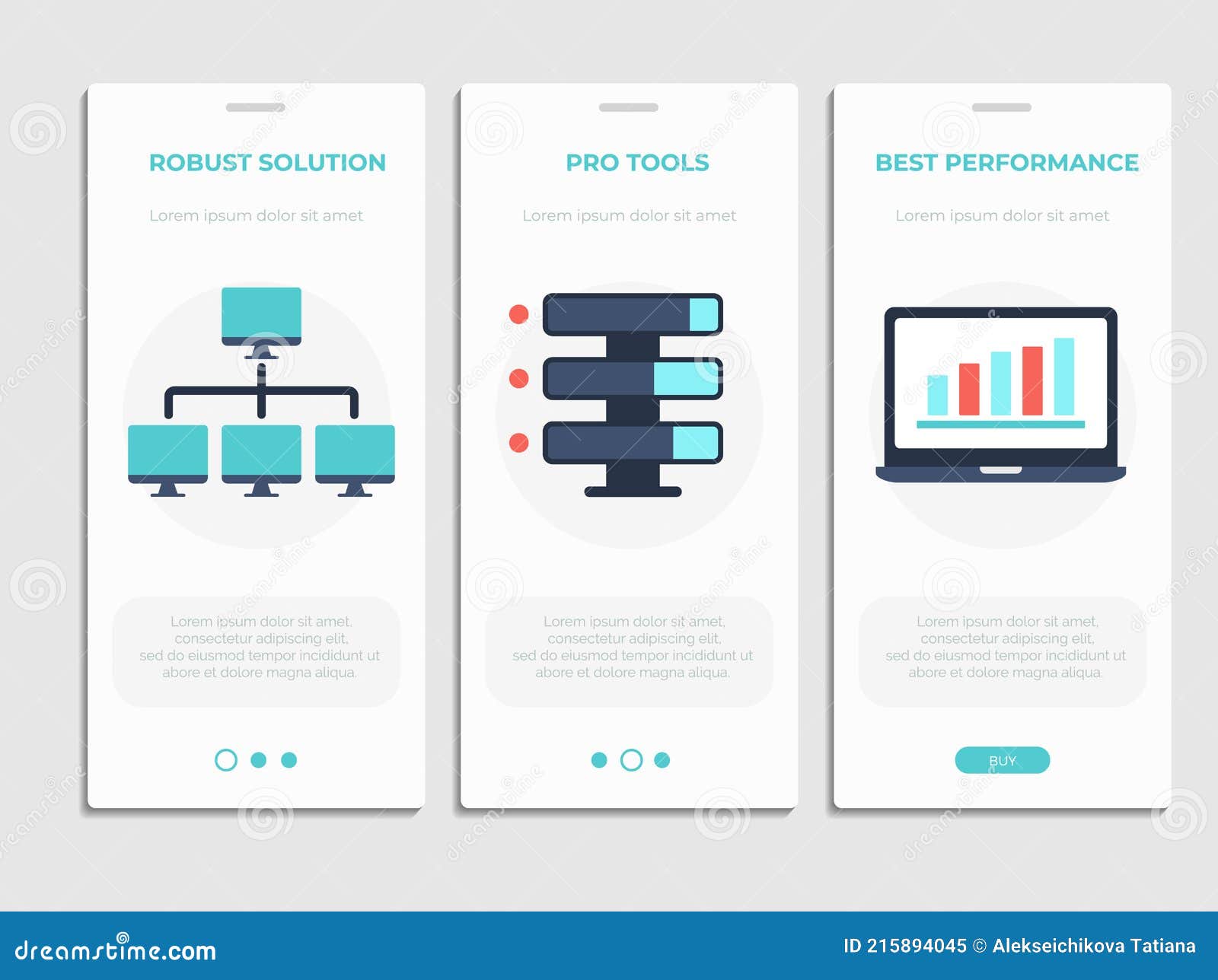 Robust Solution Data Protection Onboard Screen Set Stock Vector ...