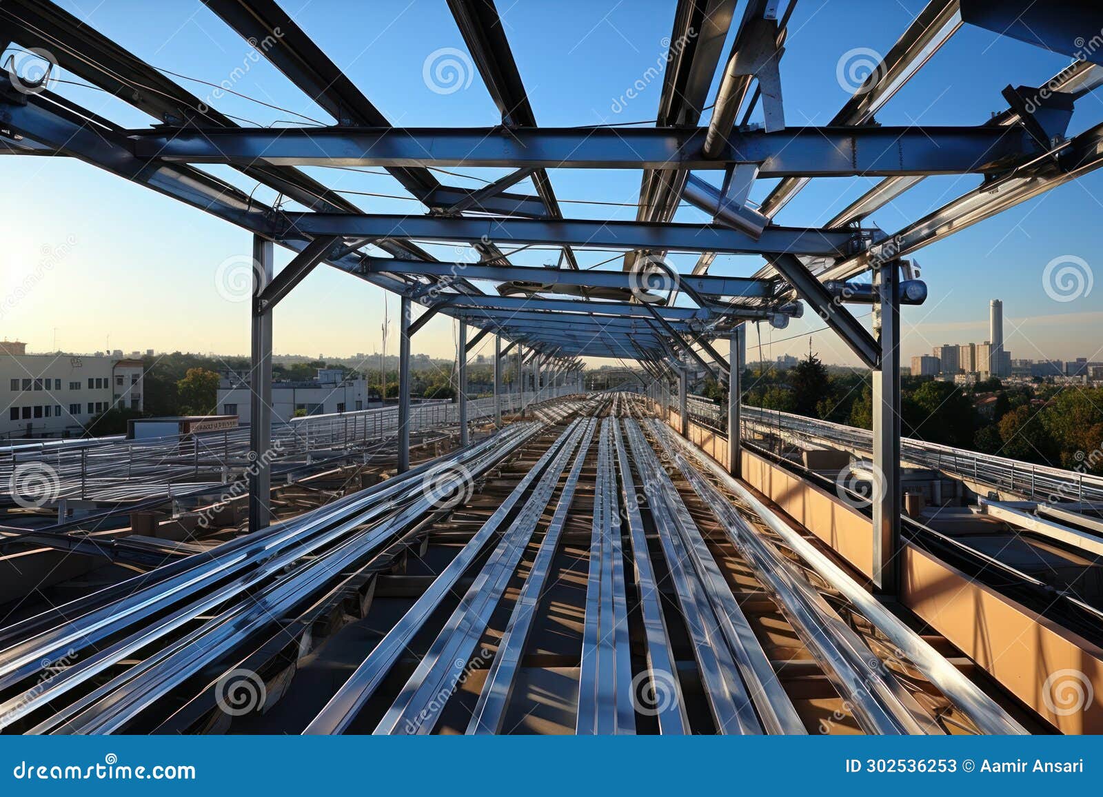 Robust Steel Beam Support System A CloseUp View Of IndustrialGrade ...
