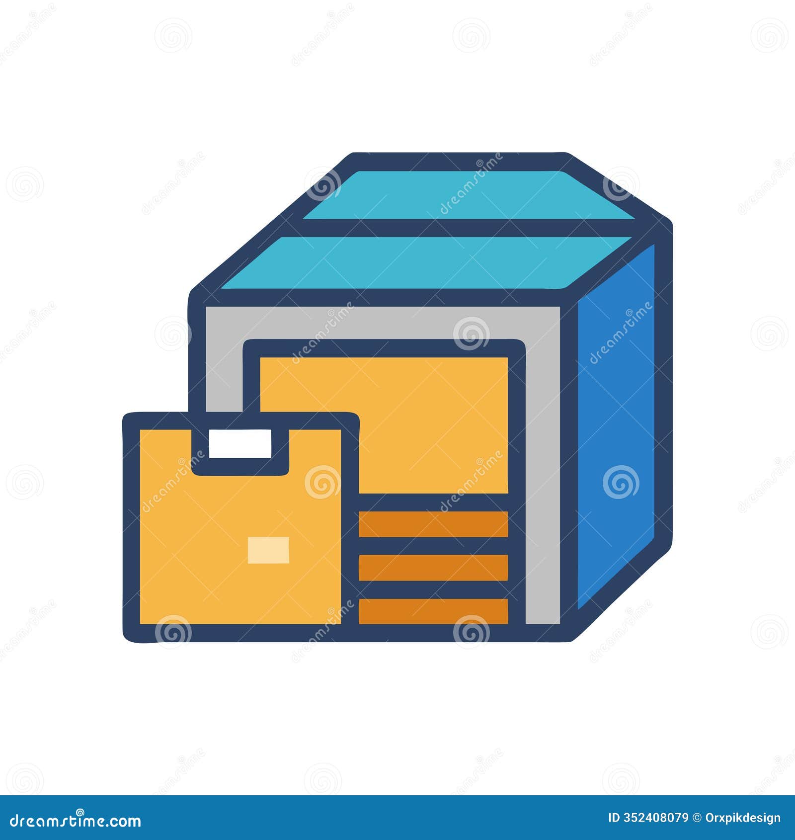 Robust Warehouse Box Icon for Storage Stock Illustration - Illustration ...