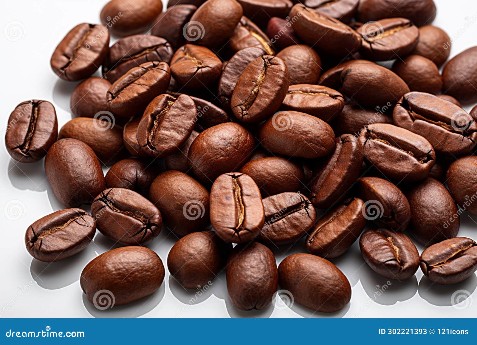 Robusta Coffee Beans on White Background Stock Illustration ...
