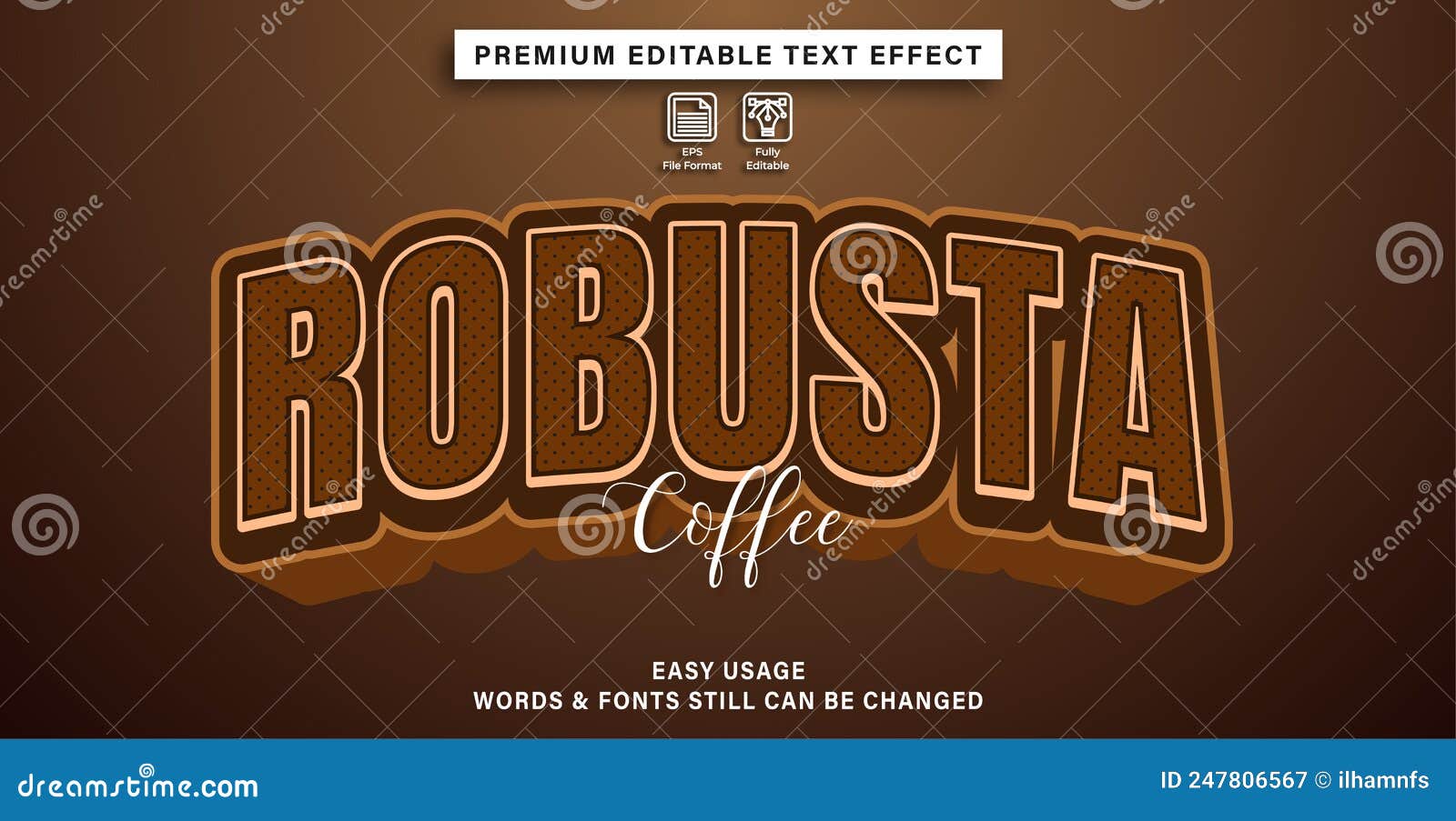Robusta Coffee Editable Text Effect, Text Graphic Style, Font Effect ...