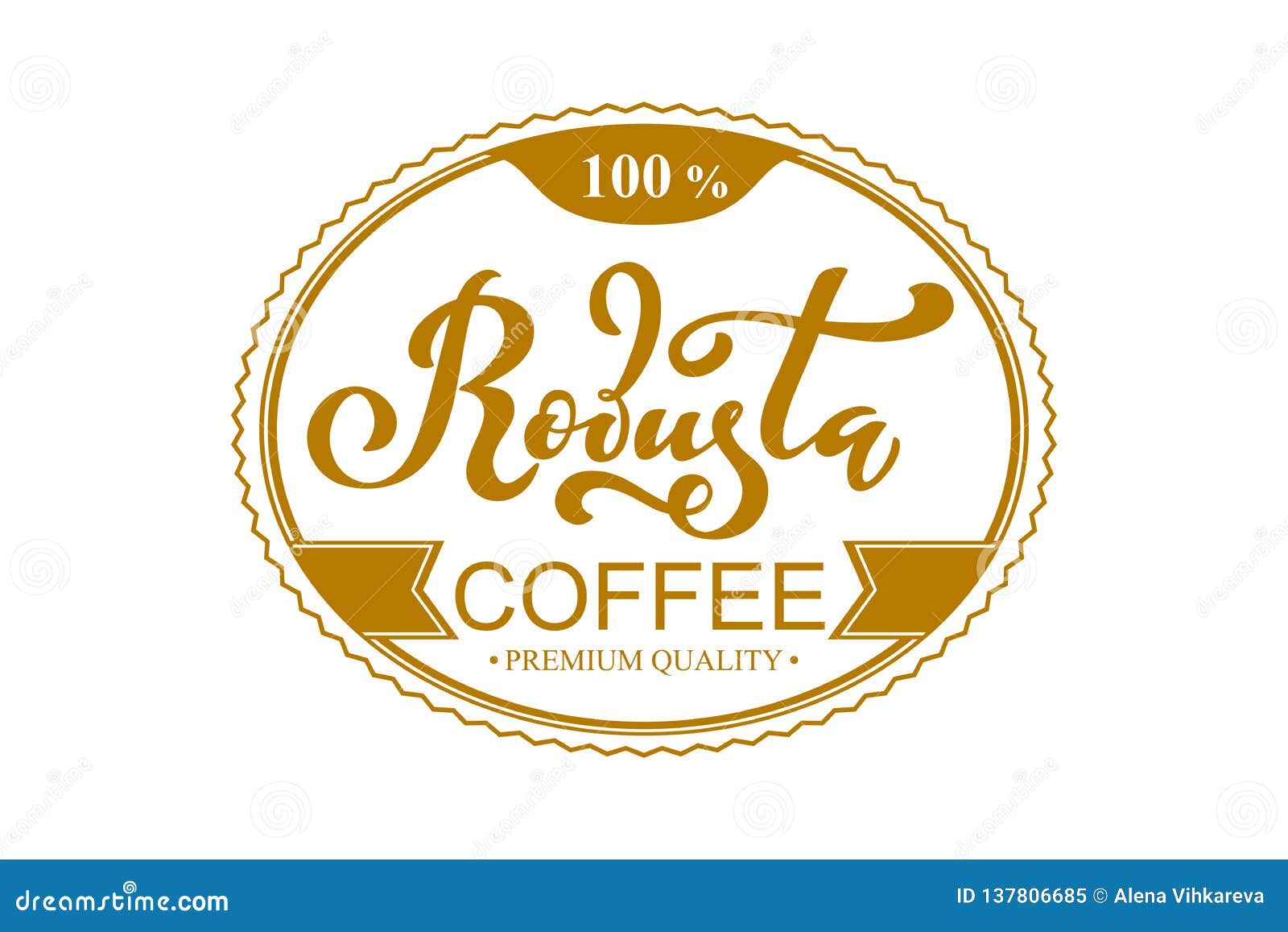 Robusta Coffee Logo. Vector Illustration of Handwritten Lettering ...