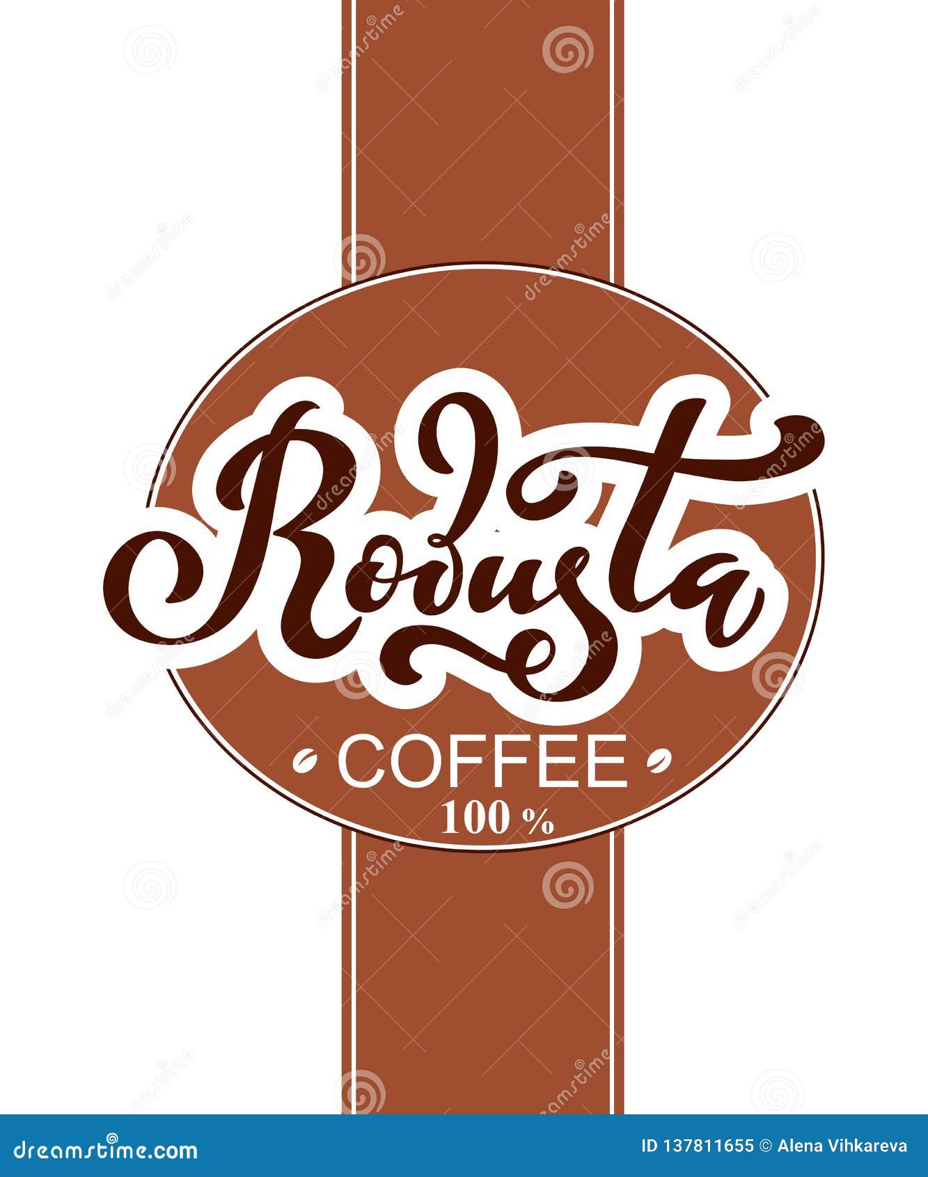 Robusta Coffee Logo. Vector Illustration of Handwritten Lettering ...
