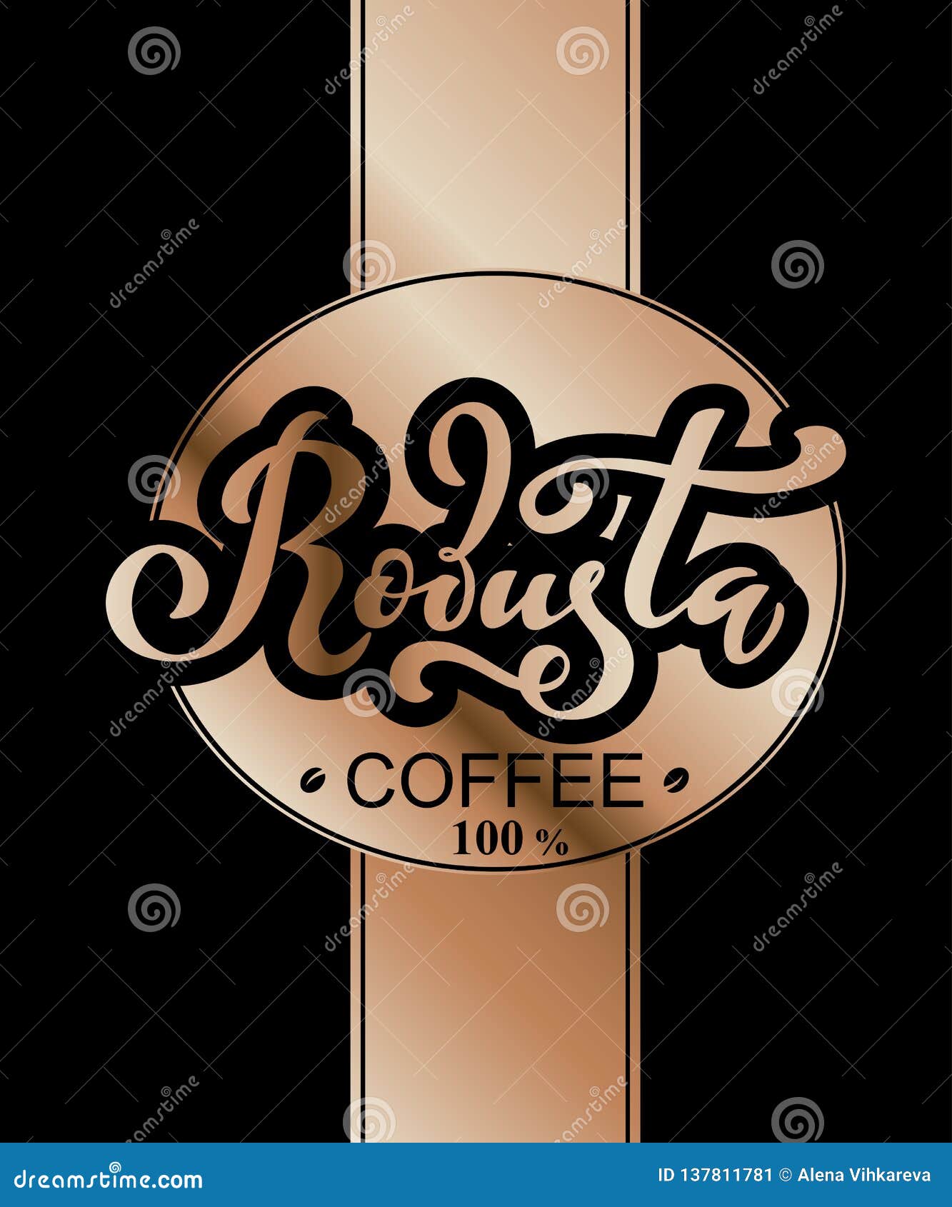 Robusta Coffee Logo. Vector Illustration of Handwritten Lettering ...