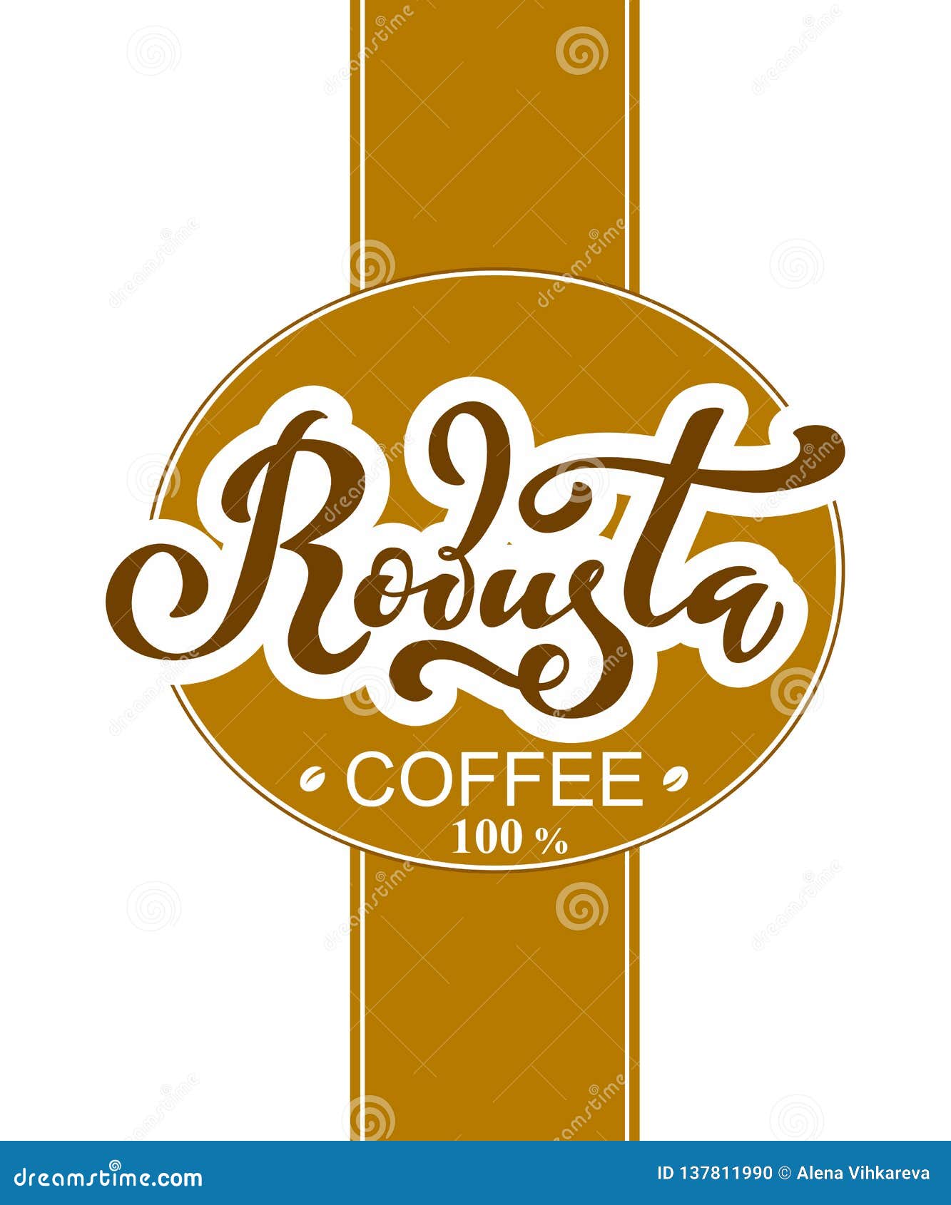 Robusta Coffee Logo. Vector Illustration of Handwritten Lettering ...