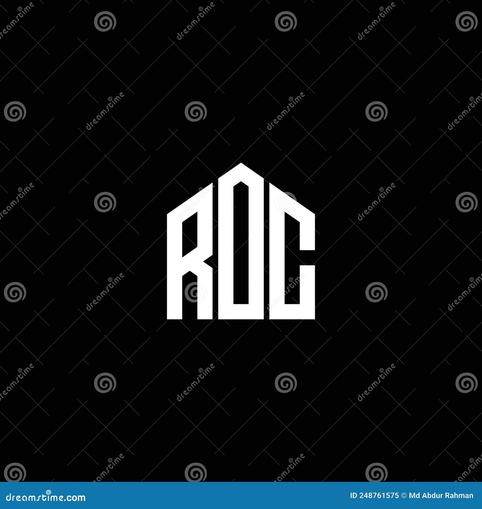ROC Letter Logo Design on BLACK Background. ROC Creative Initials ...