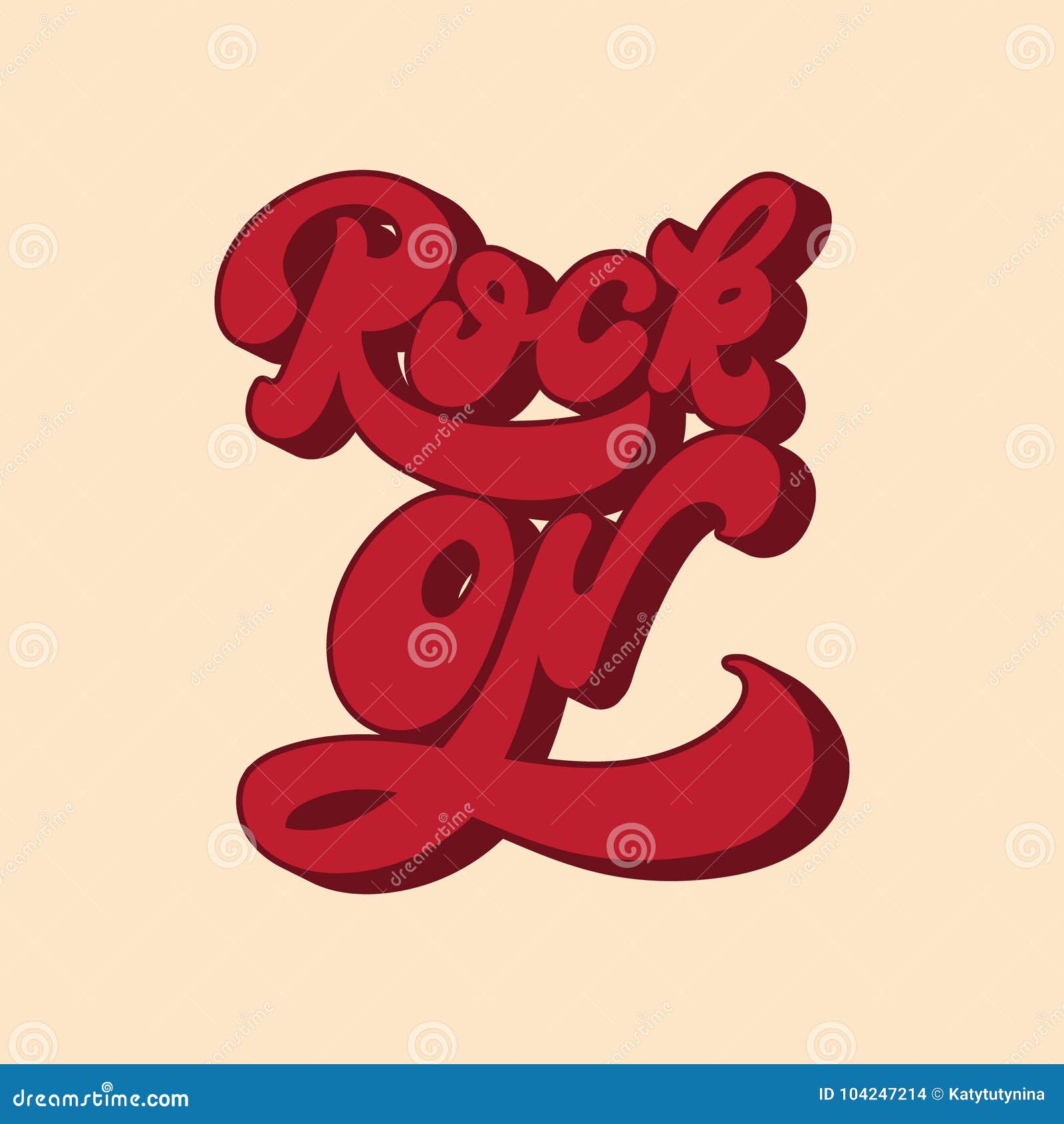 Roca Encendido Letras Manuscritas Del Vector Ilustración del Vector ...