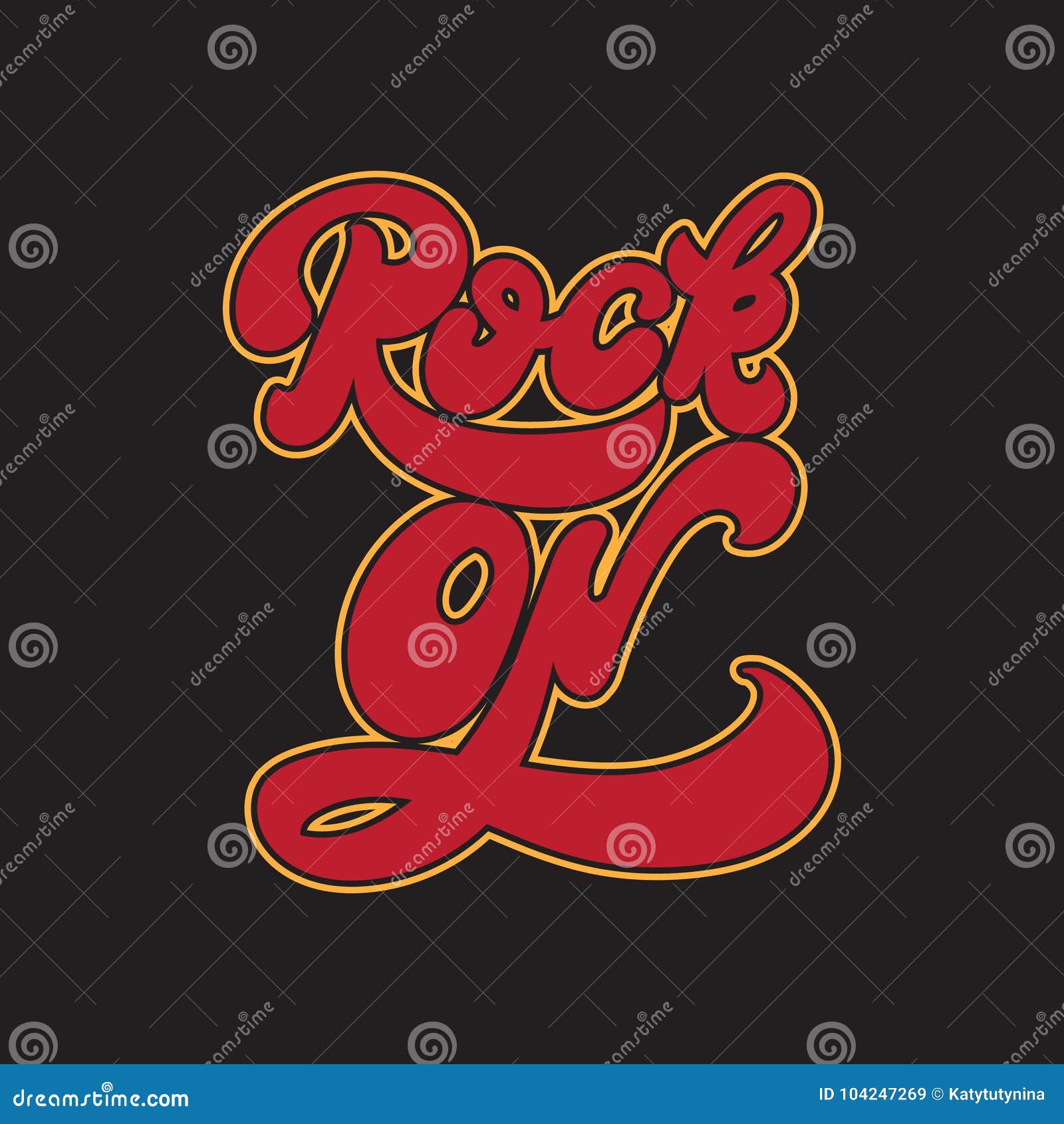 Roca Encendido Letras Manuscritas Del Vector Ilustración del Vector ...