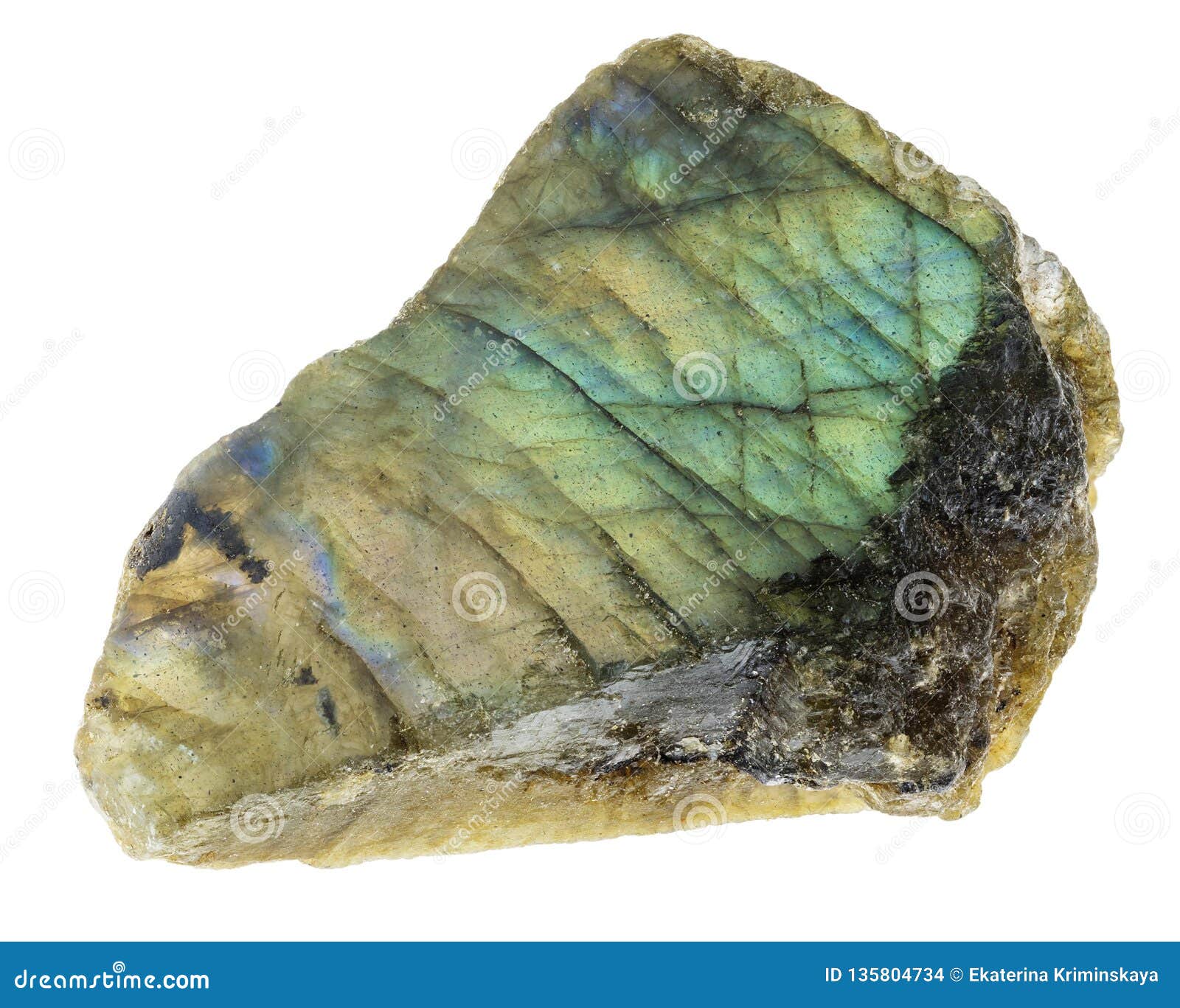 Roca Pulida De La Labradorita (Labrador) En Blanco Foto de archivo ...