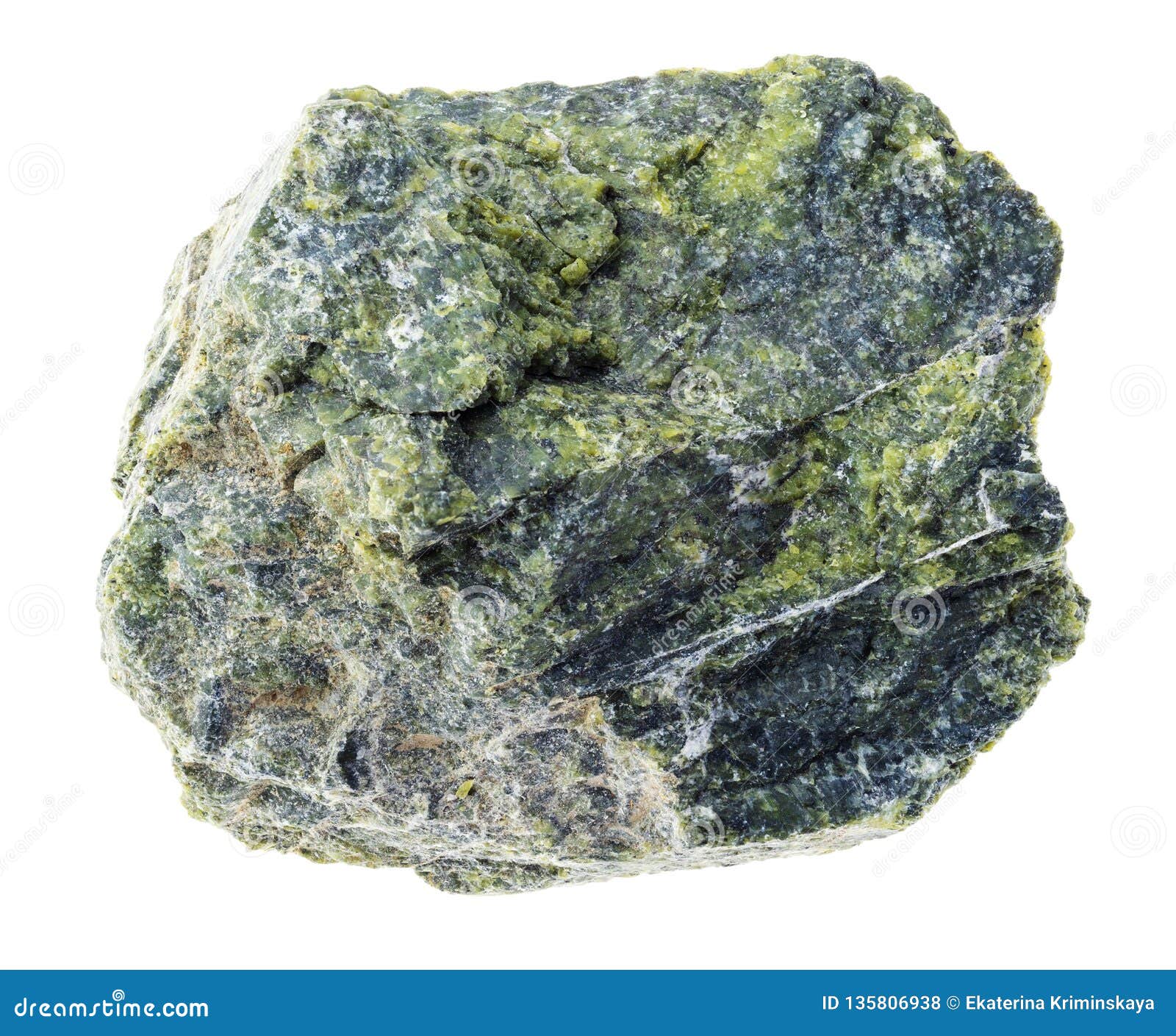 Roca Serpentina Verde Cruda En Blanco Foto de archivo - Imagen de ...