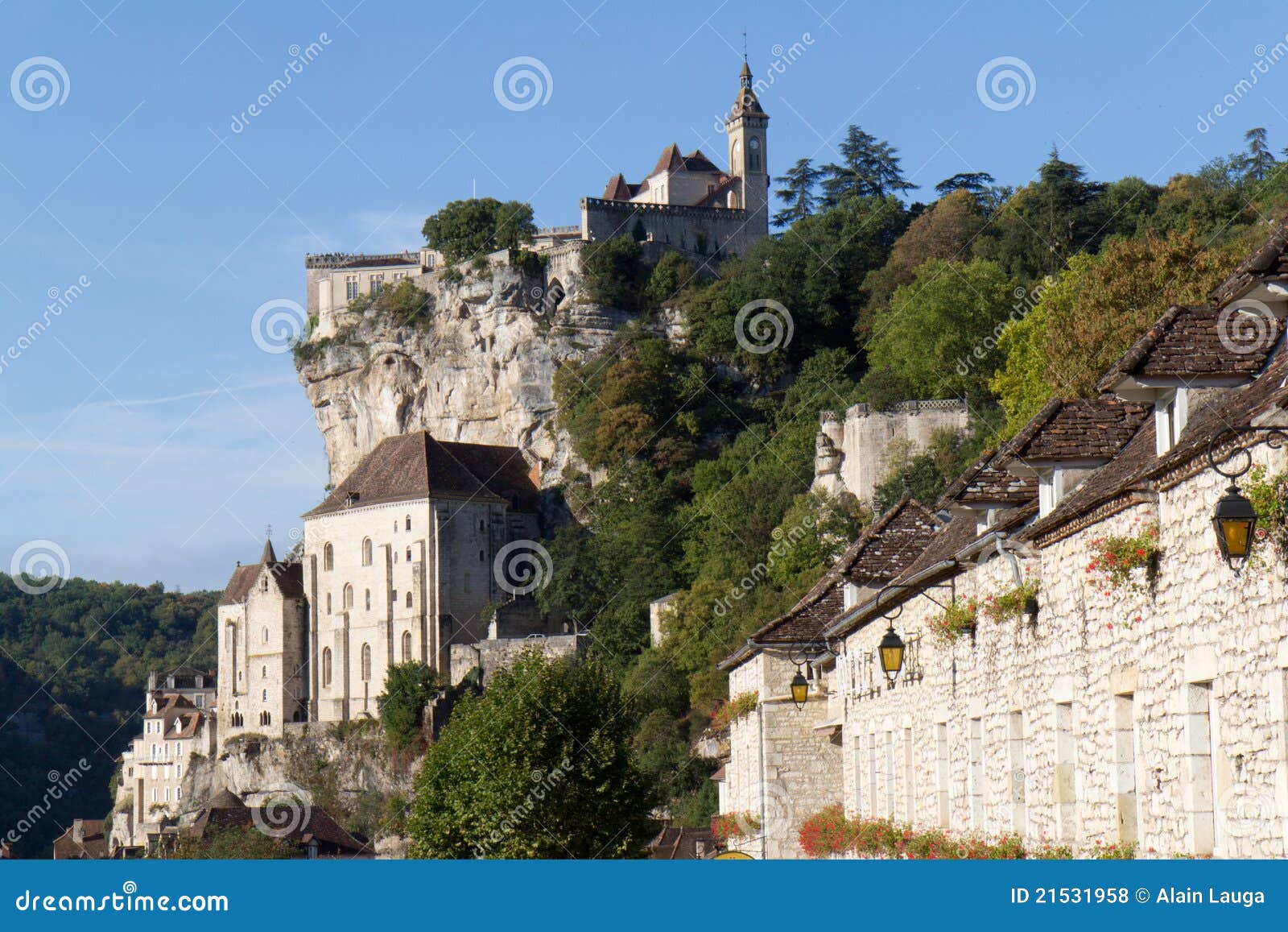 Rocamadour, a Medieval Village Stock Photo - Image of horizontal ...