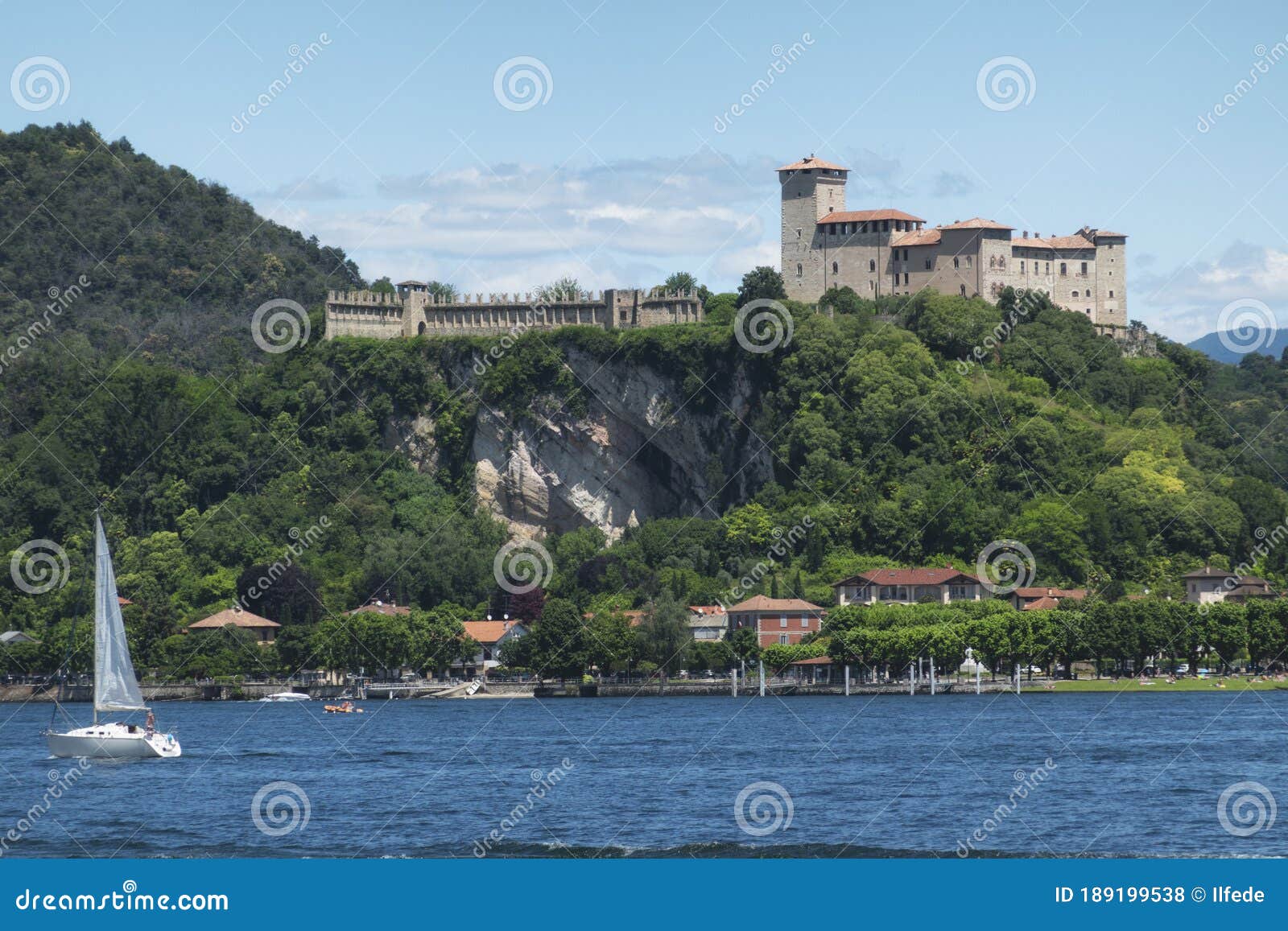 Rocca Di Angera on Lago Maggiore, Italy Stock Photo - Image of water ...