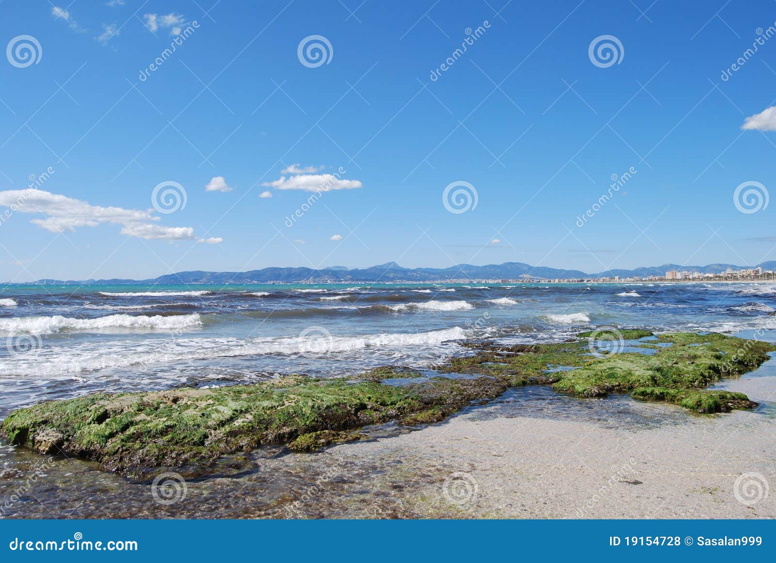 Rocce verdi fotografia stock. Immagine di spiaggia, puntello - 19154728
