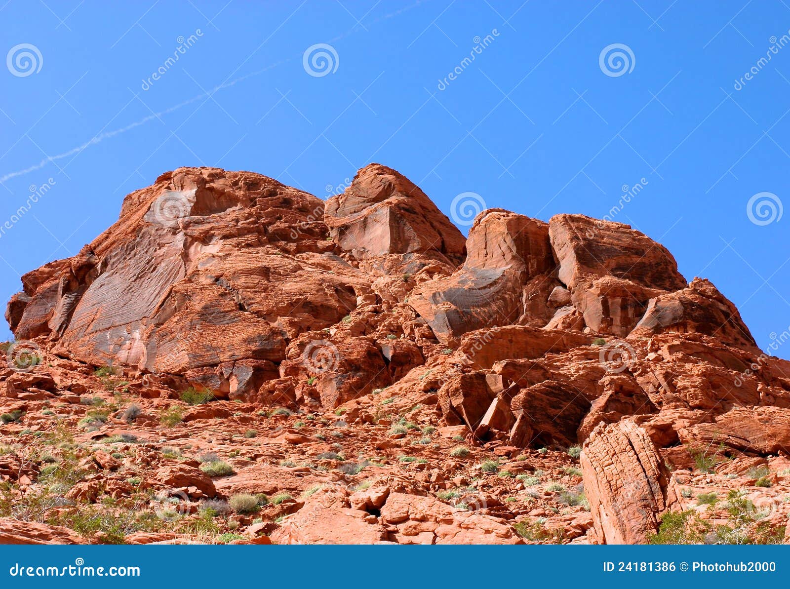Roccia Rossa Alla Valle Di Fuoco Fotografia Stock - Immagine di rosso ...