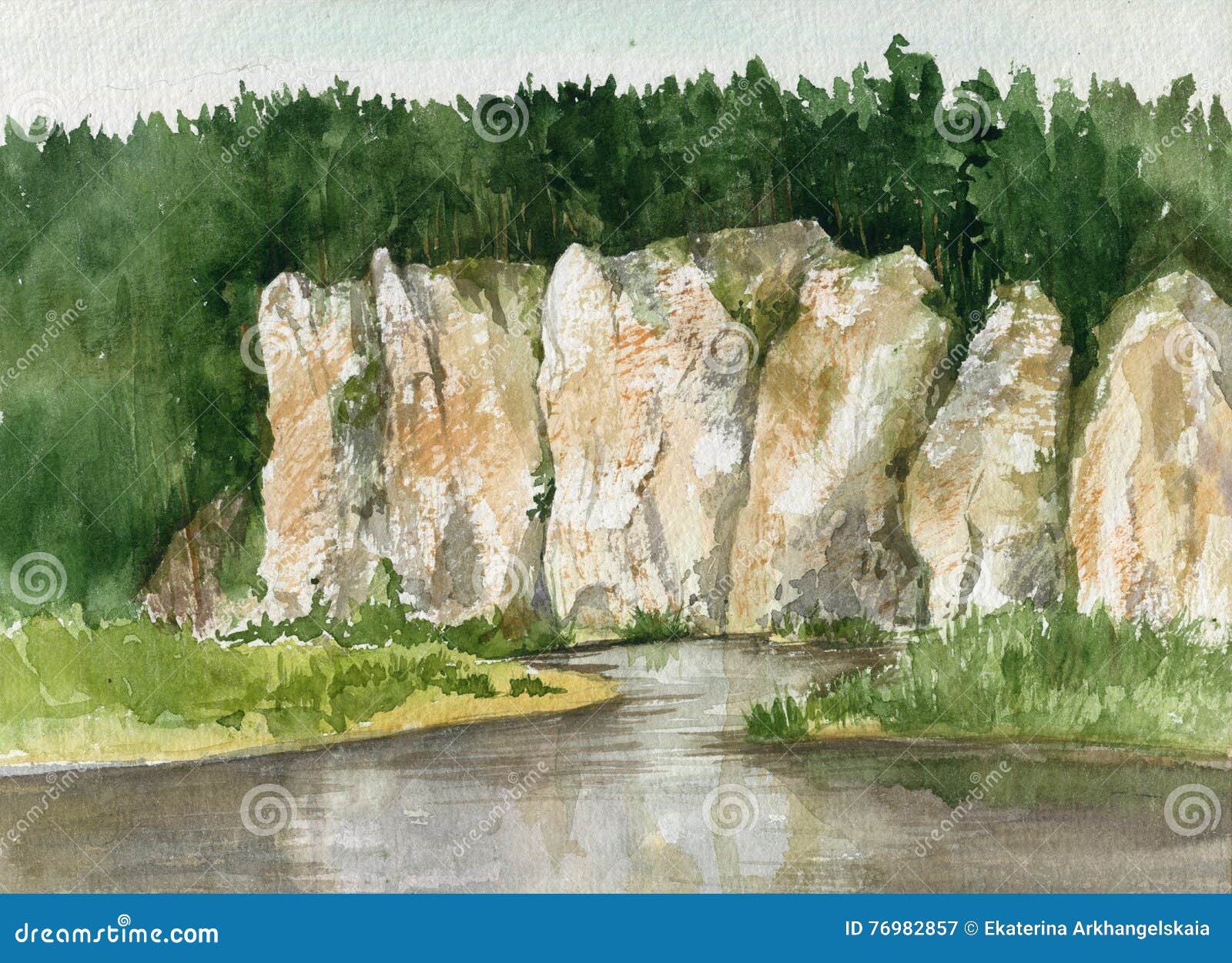 Roches De Dessin D'aquarelle Illustration Stock - Illustration du ...