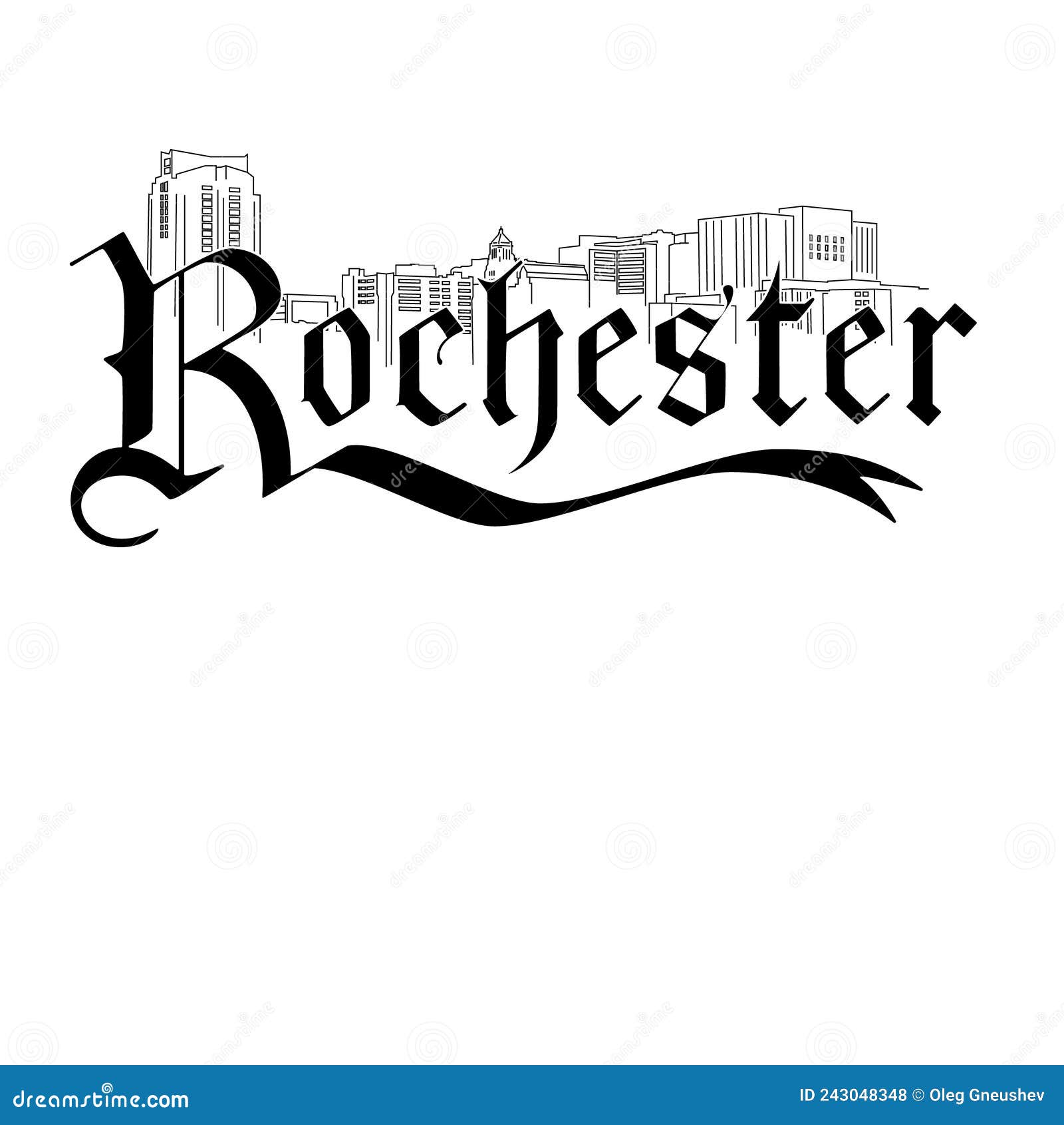 ROCHESTER. Lettering On A White Background. Vector Design Template For ...