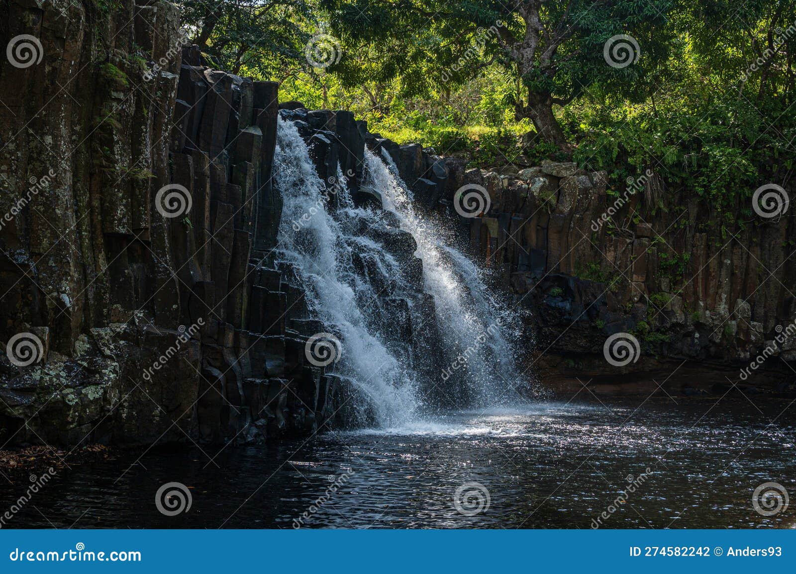Rochester Waterfall, Savanne District of Mauritius Stock Photo - Image ...