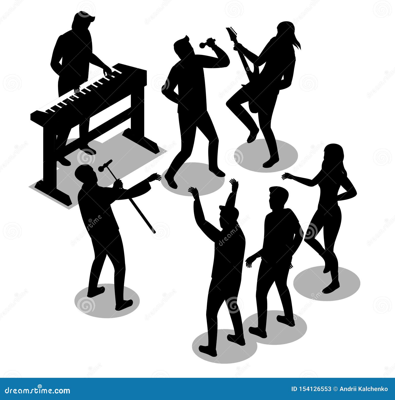 Rock Musicians Set, Rock Stars Characters, Male Singer And Guitarists ...