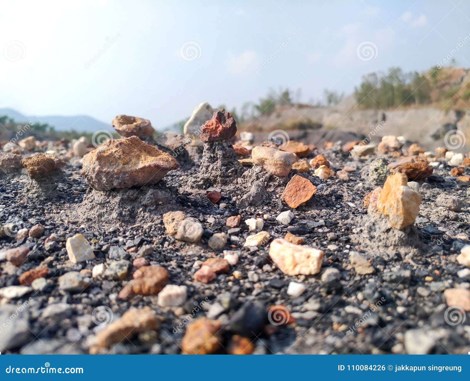 The Rock is Above the Ground Caused by Weathering Stock Photo - Image ...