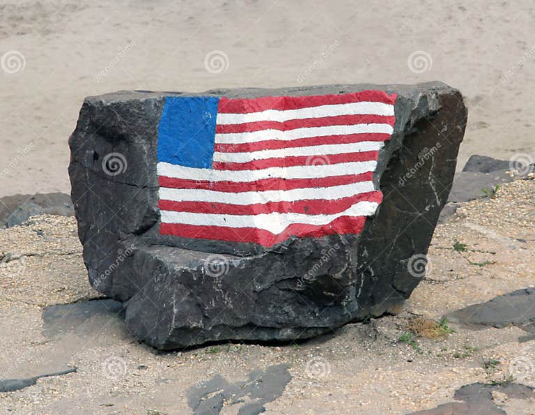 Rock with American Flag stock image. Image of american - 25579085