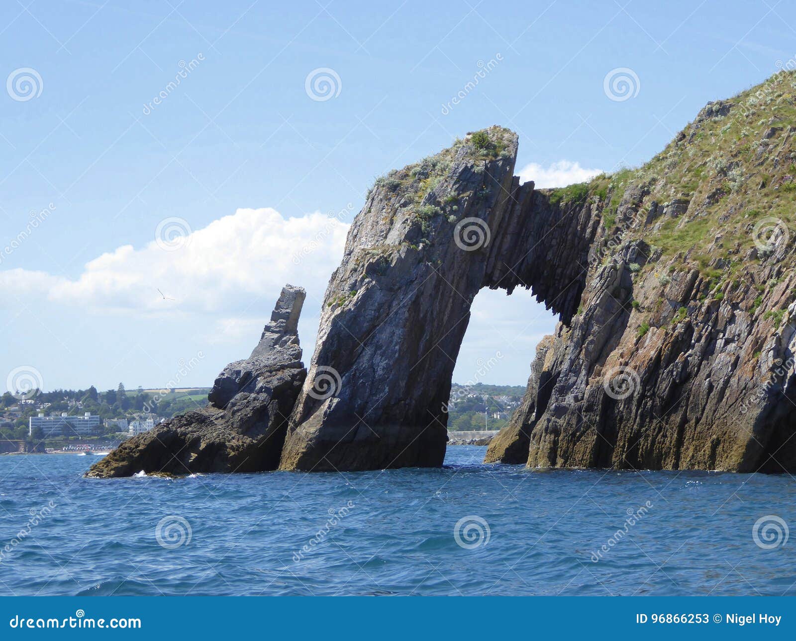 Rock arch on coast stock image. Image of coastal, bridge - 96866253