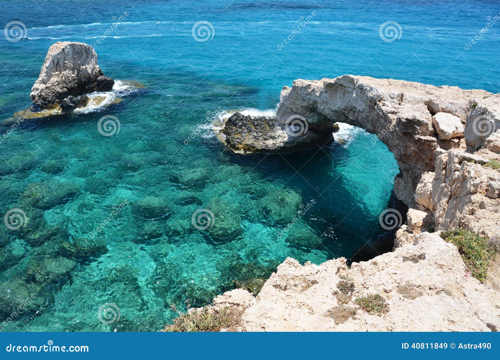 Rock arch. Cyprus stock image. Image of water, cyprian - 40811849