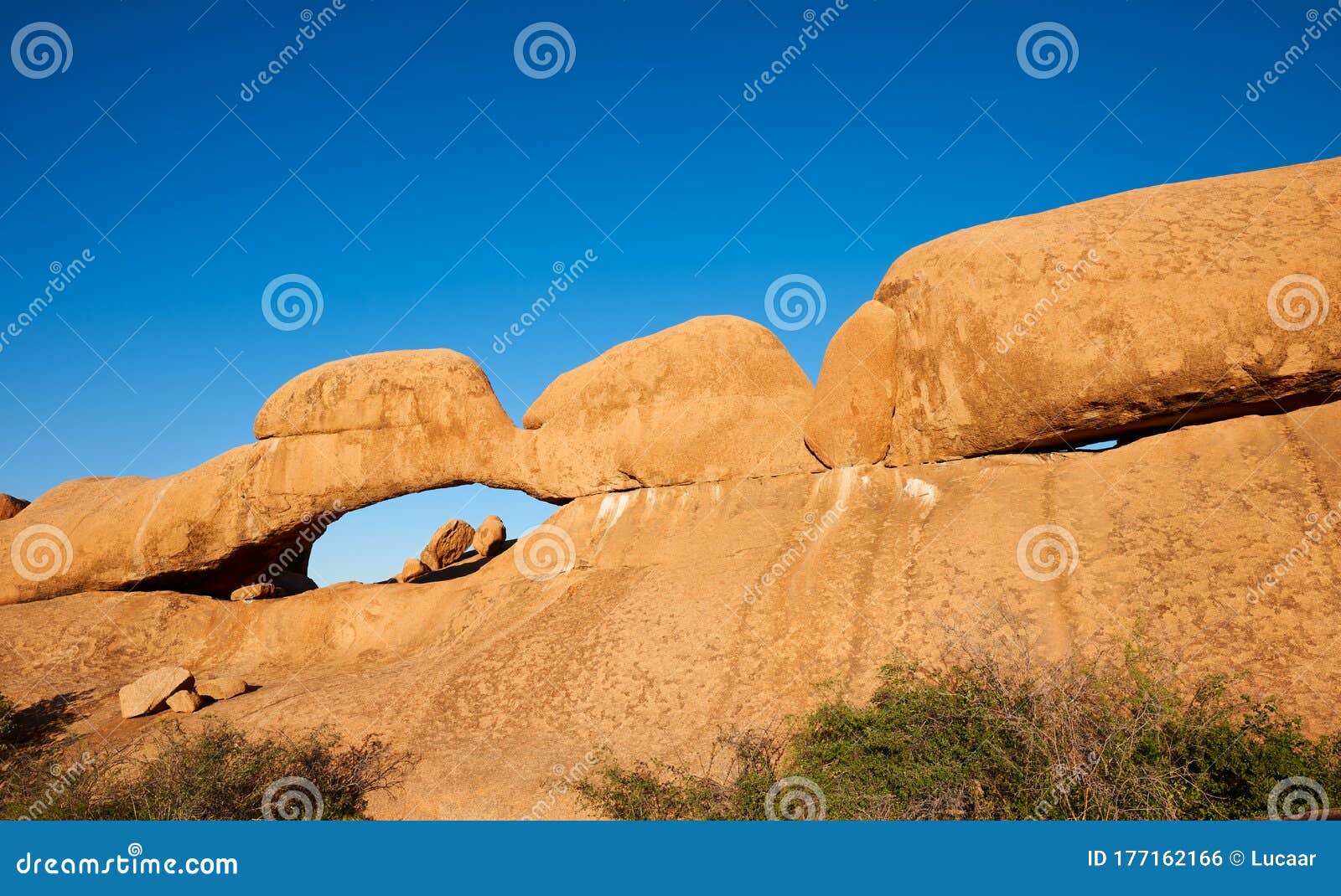 Rock Arch in Namibia stock photo. Image of orange, blue - 177162166