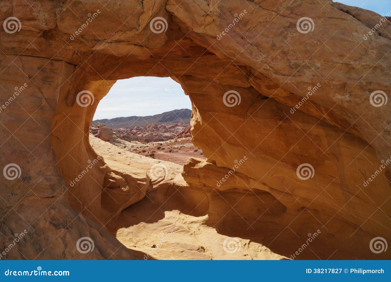 Rock Arch in Valley of Fire, Nevada Stock Image - Image of state ...
