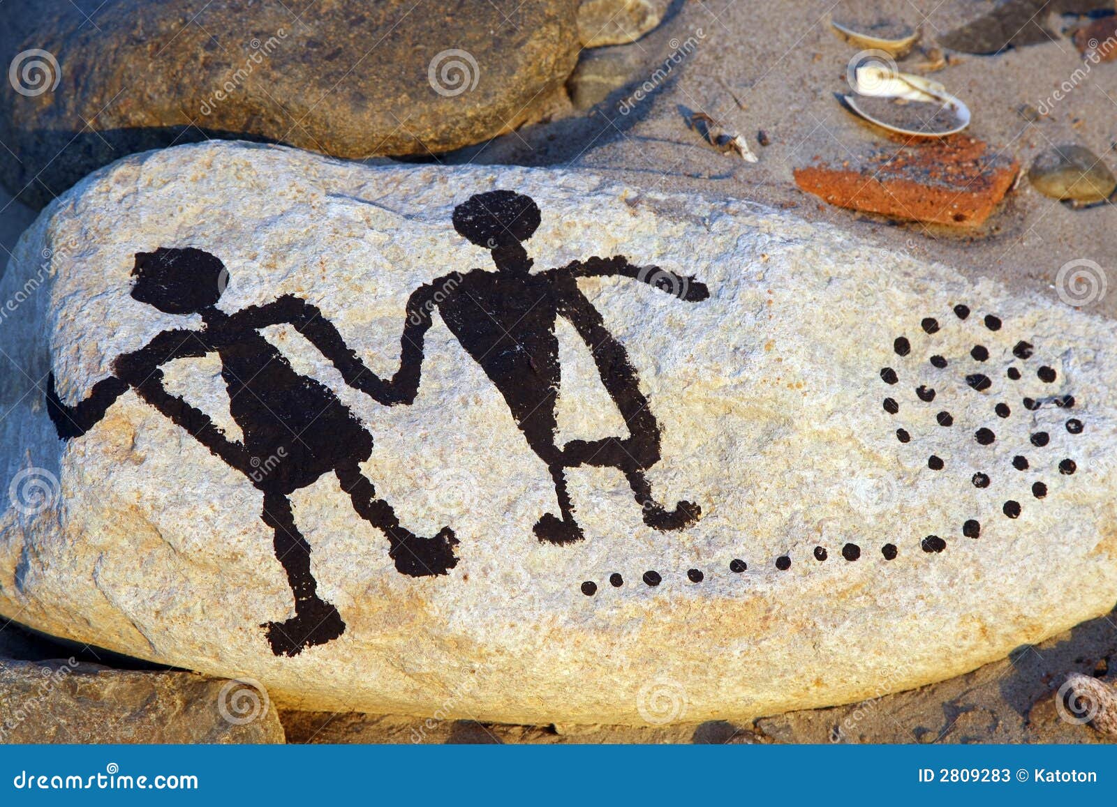 Rock art figures stock image. Image of cave, stone, figures - 2809283