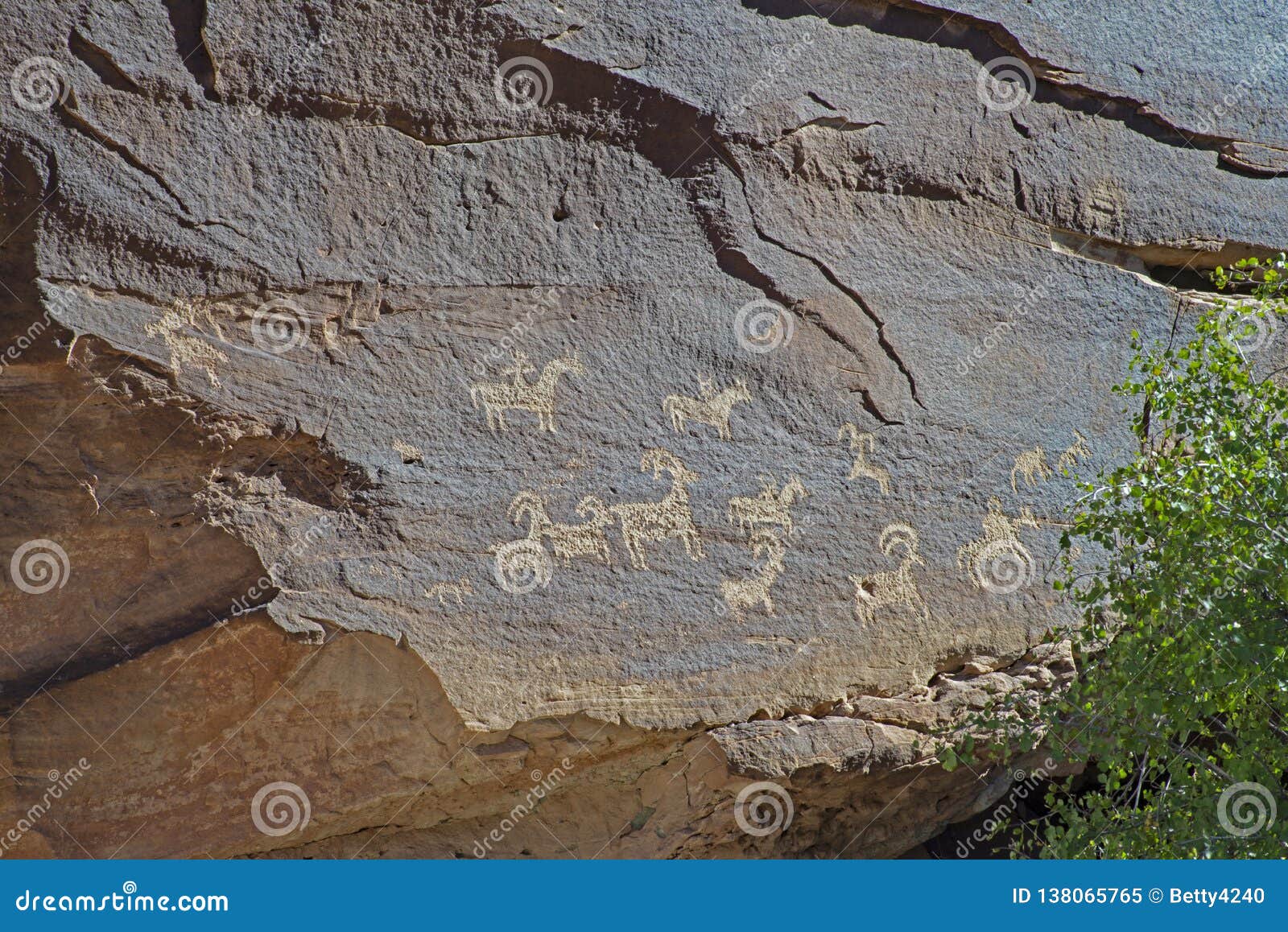 Rock Art Petroglyphs of Arches National Park. Stock Image - Image of ...