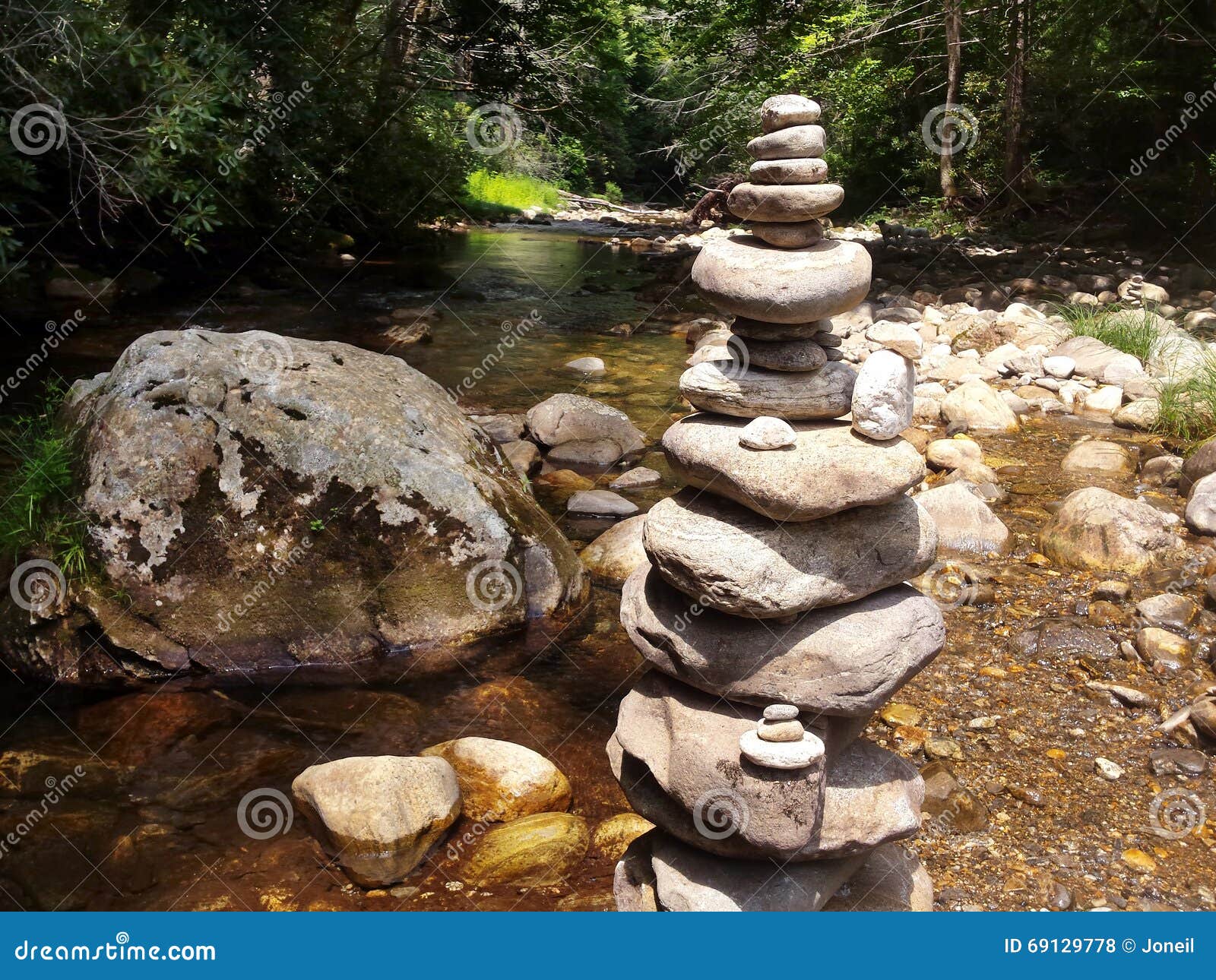 Rock Art on the River stock photo. Image of foilage, river - 69129778