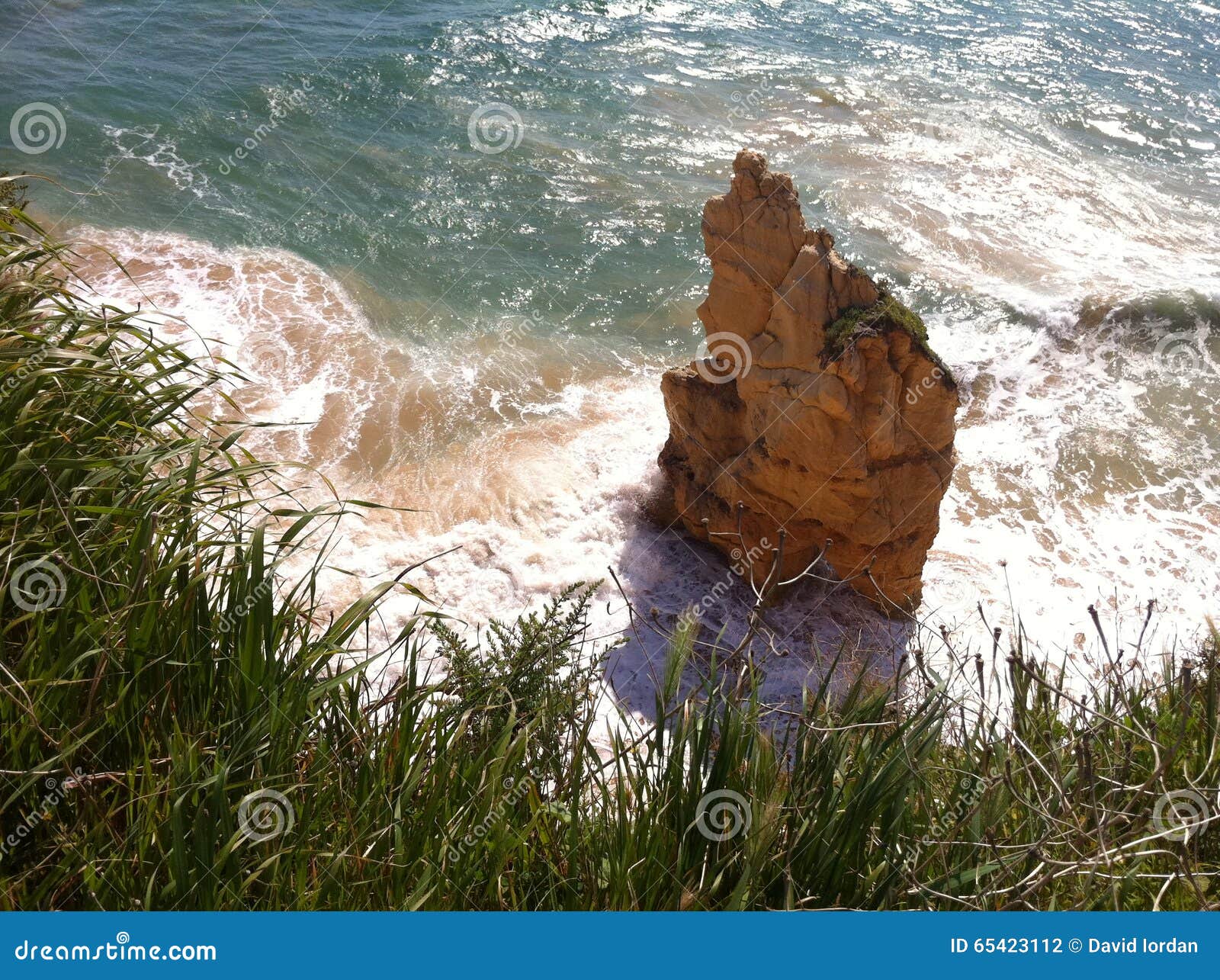 Rock in Atlantic ocean stock photo. Image of portugal - 65423112