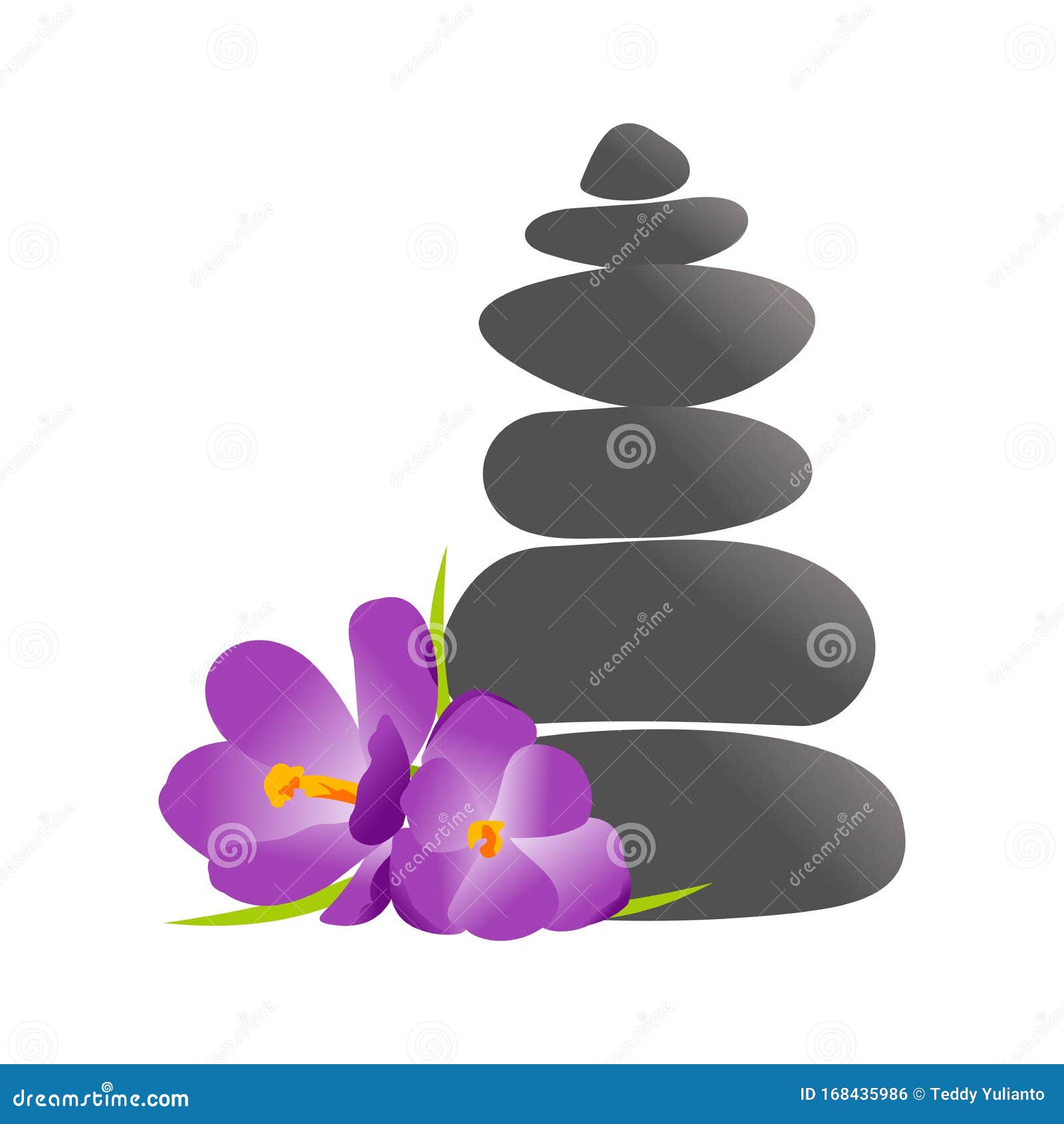 Rock Balance and Flower Logo Stock Vector - Illustration of balancing ...