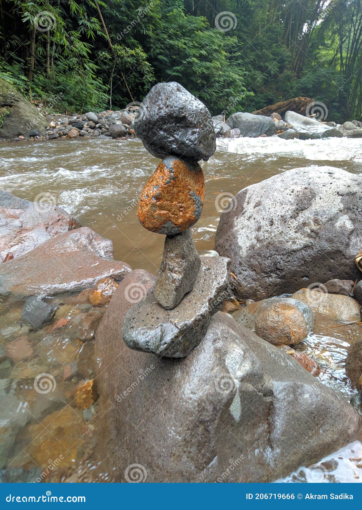 Rock balancing Art stock photo. Image of wall, sculpture - 206719666