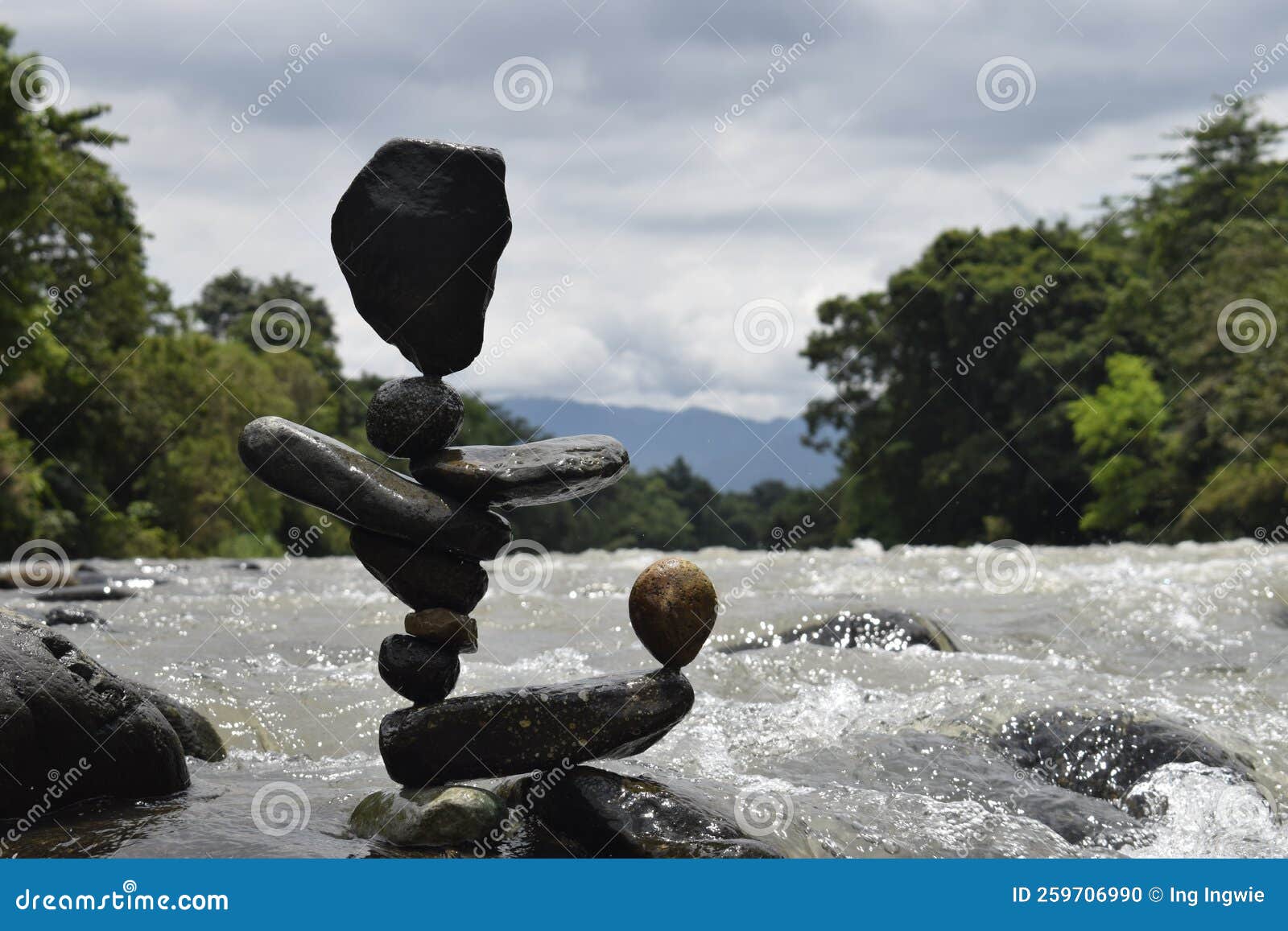 Rock Balancing Art Indonesia Stock Photo - Image of coast, snow: 259706990