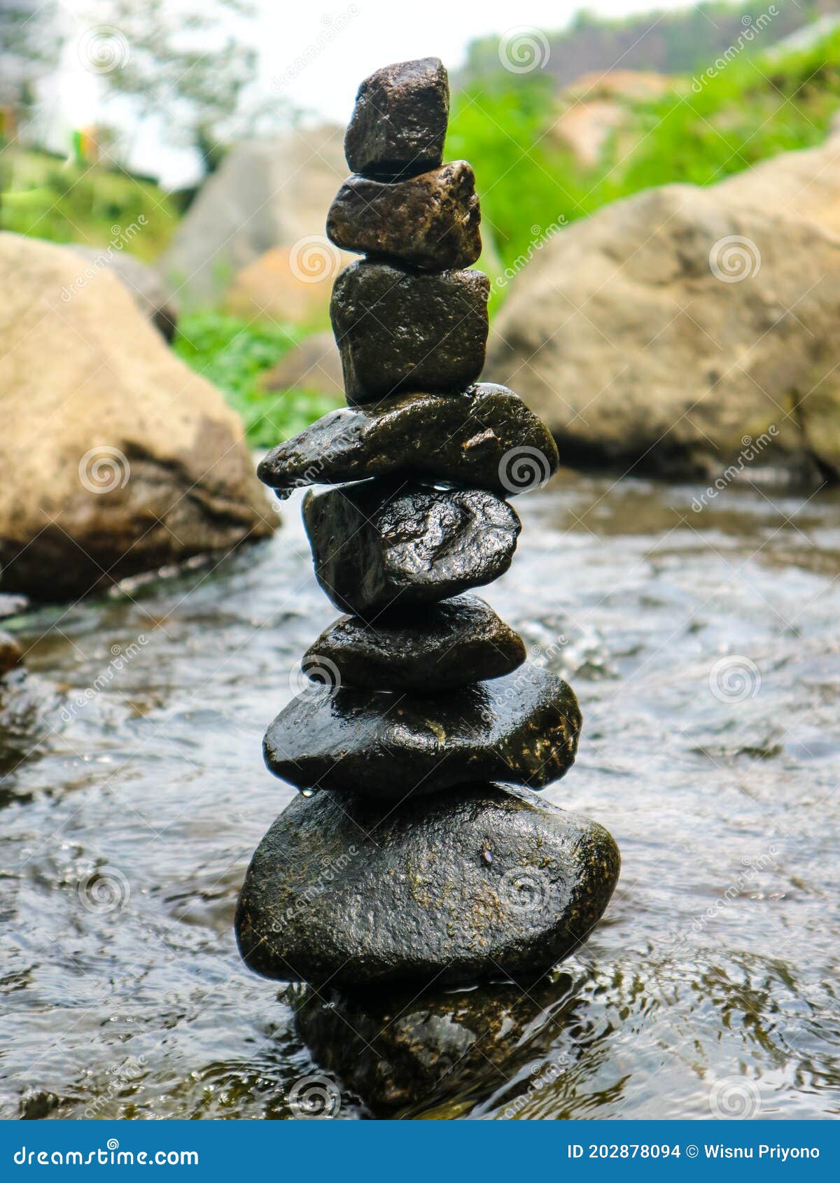 Rock Balancing on the River Stock Photo - Image of meat, rock: 202878094