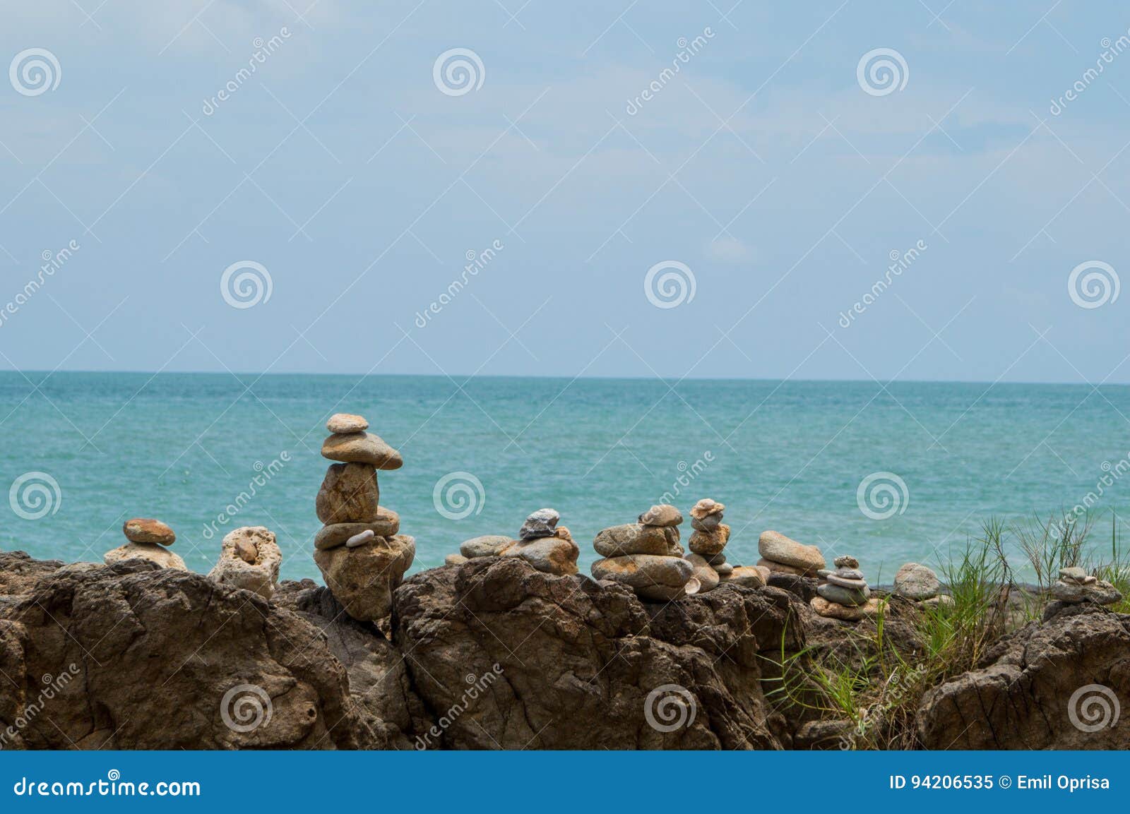 Rock Balancing at the Beach Stock Image - Image of dusk, ocean: 94206535