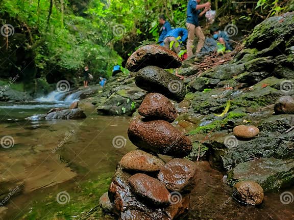 Rock Balancing at the River Stock Photo - Image of balancing, rock ...