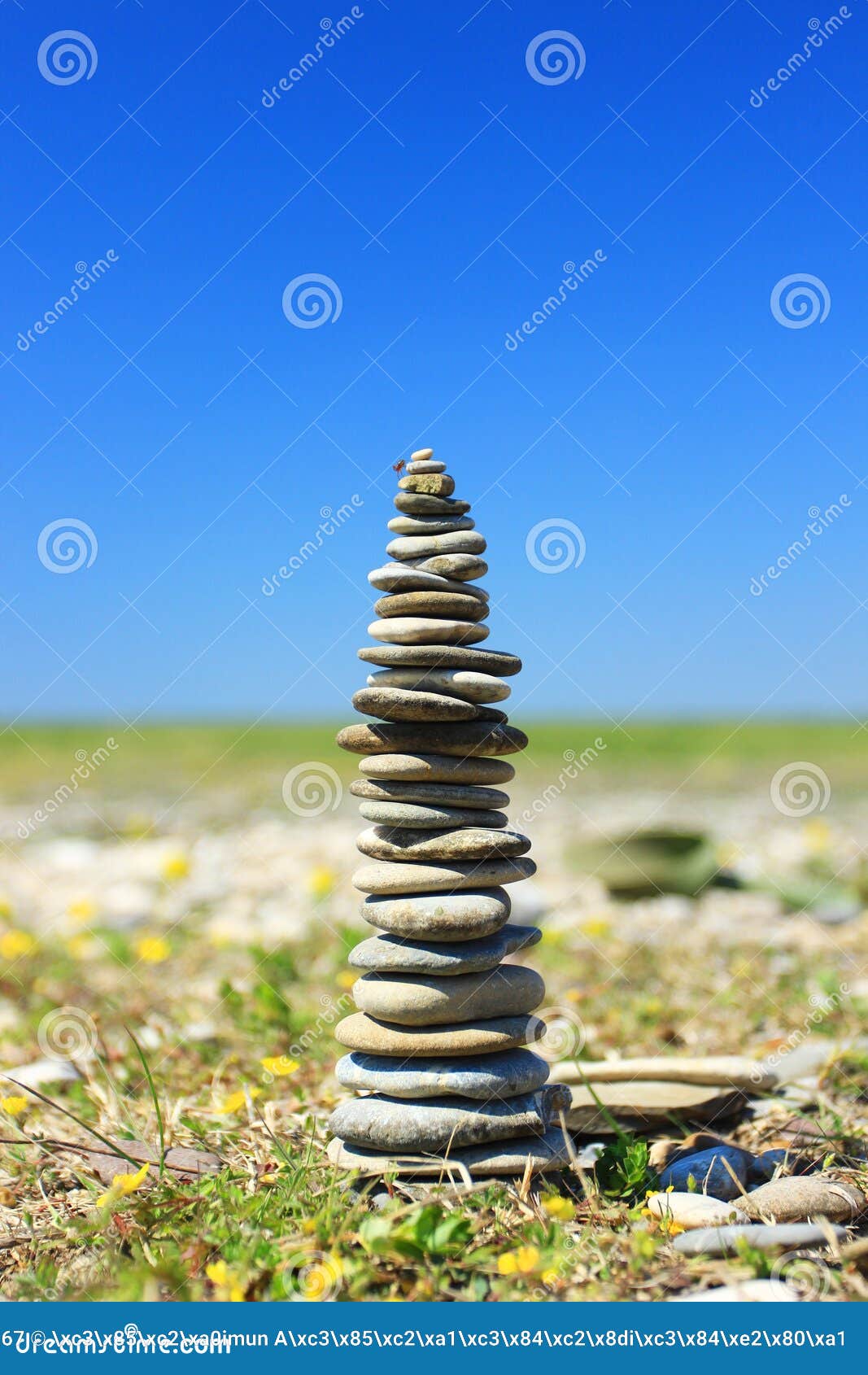 Rock Balancing, Stone Stacks on the Beach Stock Image - Image of ...