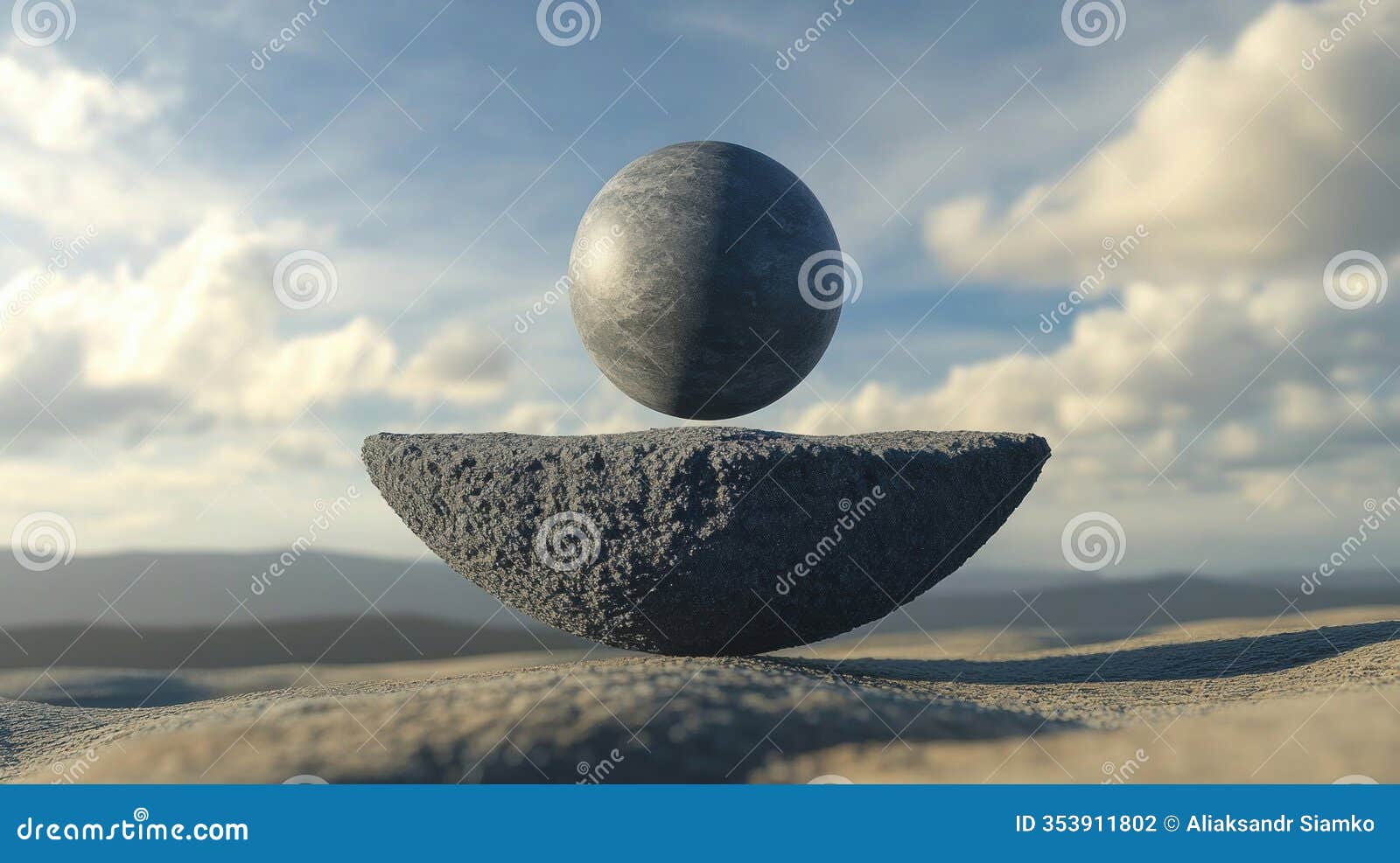 Rock Balancing. Stones Piled In Balanced Stacks In Front Of Blurry ...